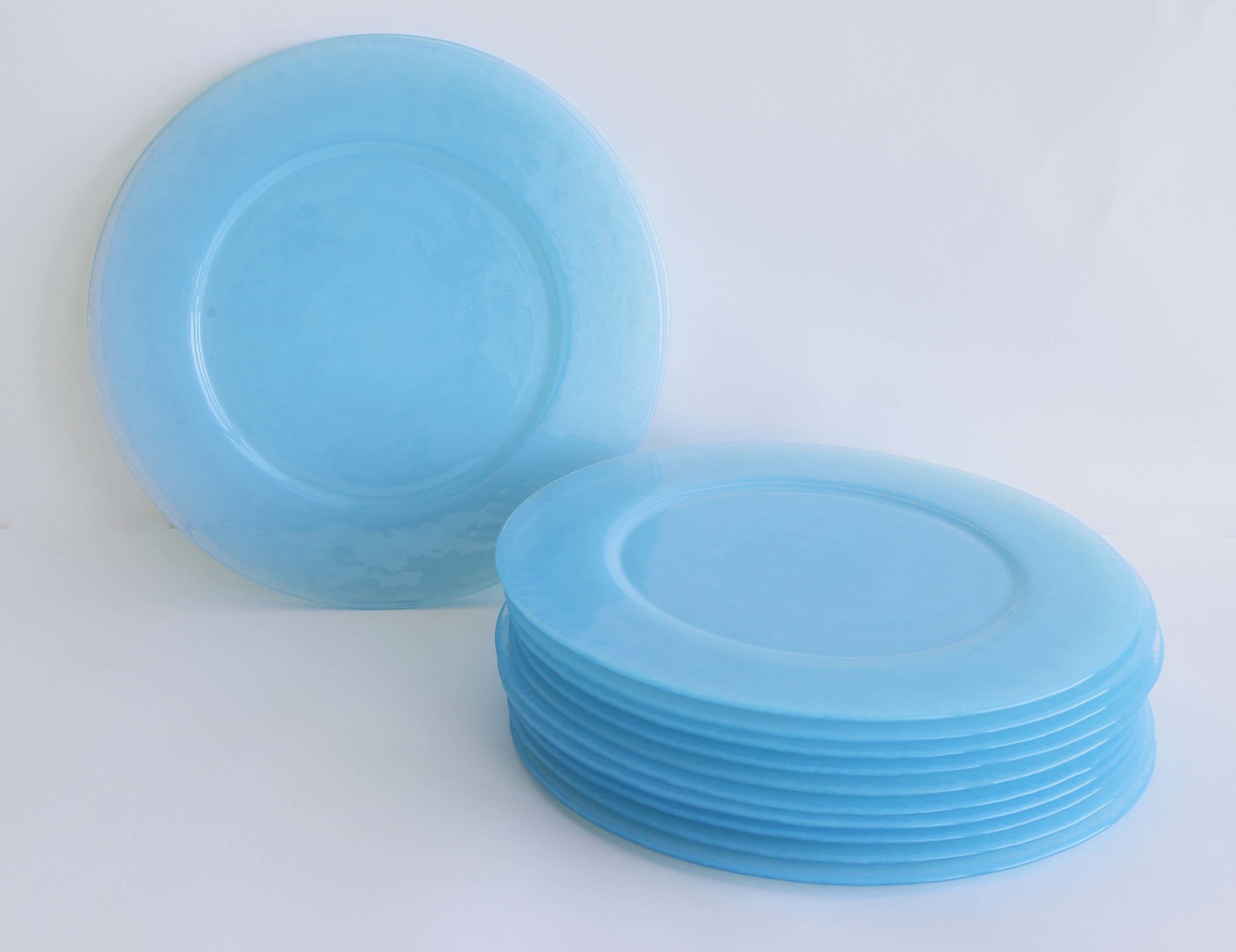 Murano Glass Chargers - Set of Twelve Contemporary Turquoise Murano ...