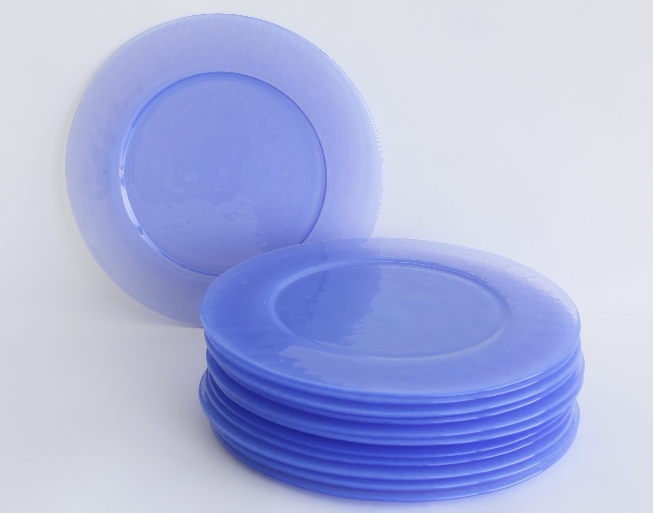 Blueberry Murano Glass Chargers - Set of Twelve Contemporary Blueberry ...