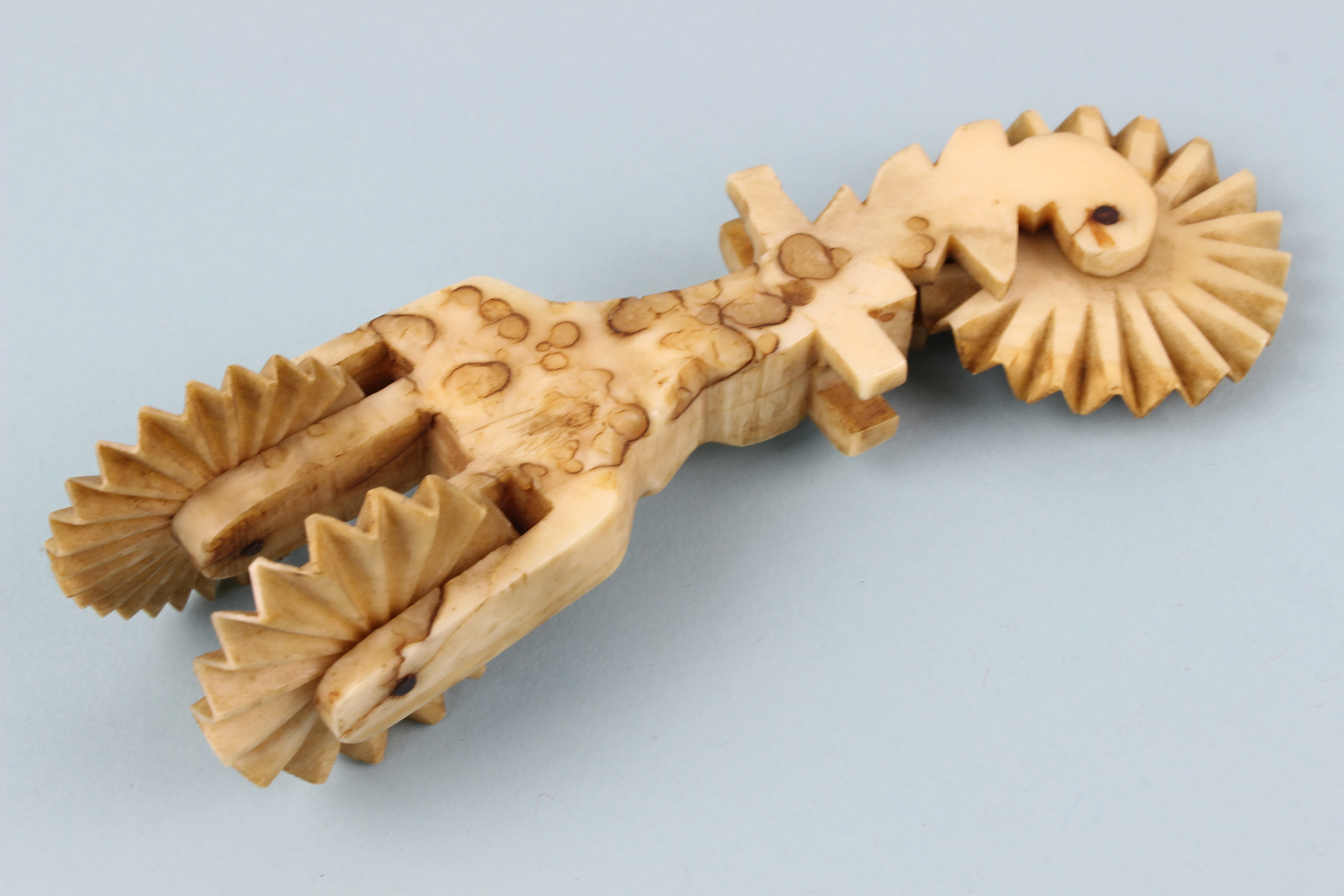 Whale Ivory 3-Wheel Pie Crimper - Whaler Carved Whale Ivory 3-Wheel Pie ...