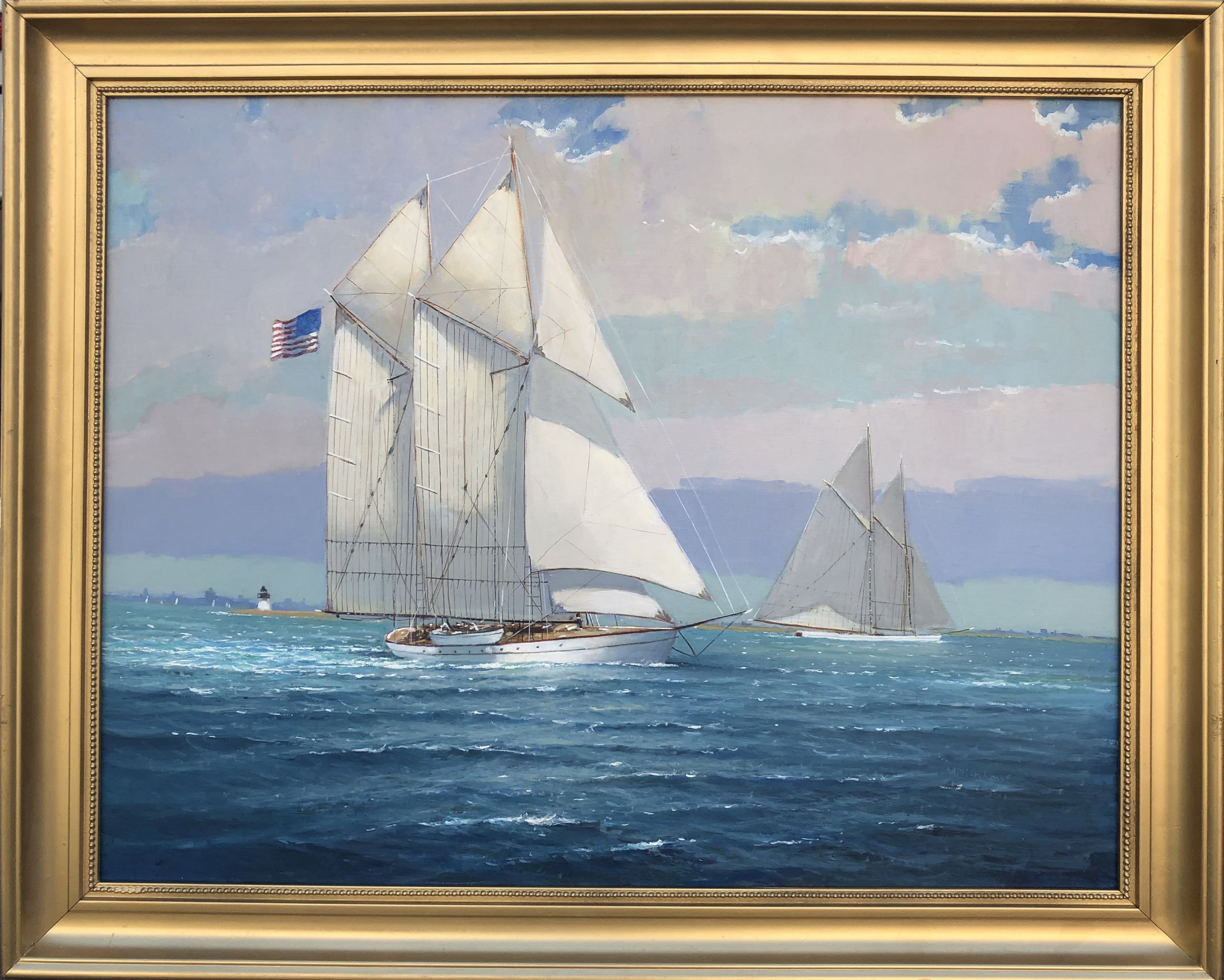 William Lowe Oil on Linen "Departing Nantucket" - William Lowe Oil on ...
