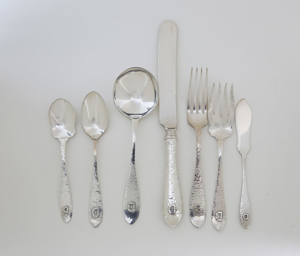 Hand Hammered Sterling Silver Flatware Service - Hand Hammered Sterling ...