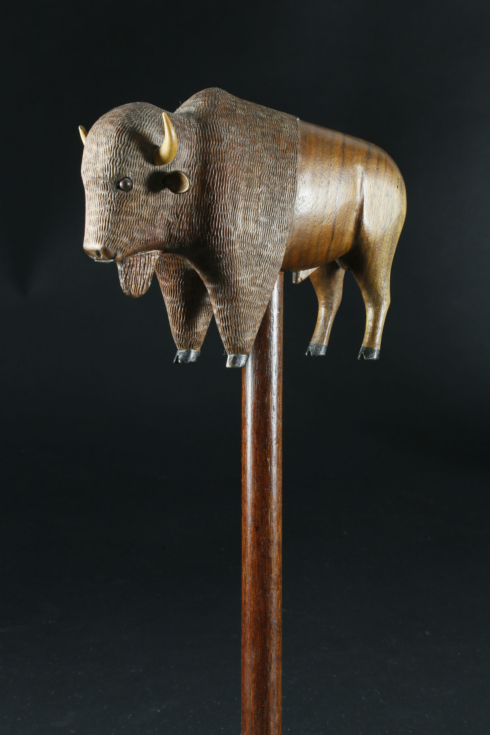 Ralph Buckwalter Folk Art Carved American Bison Cane - Ralph Buckwalter ...