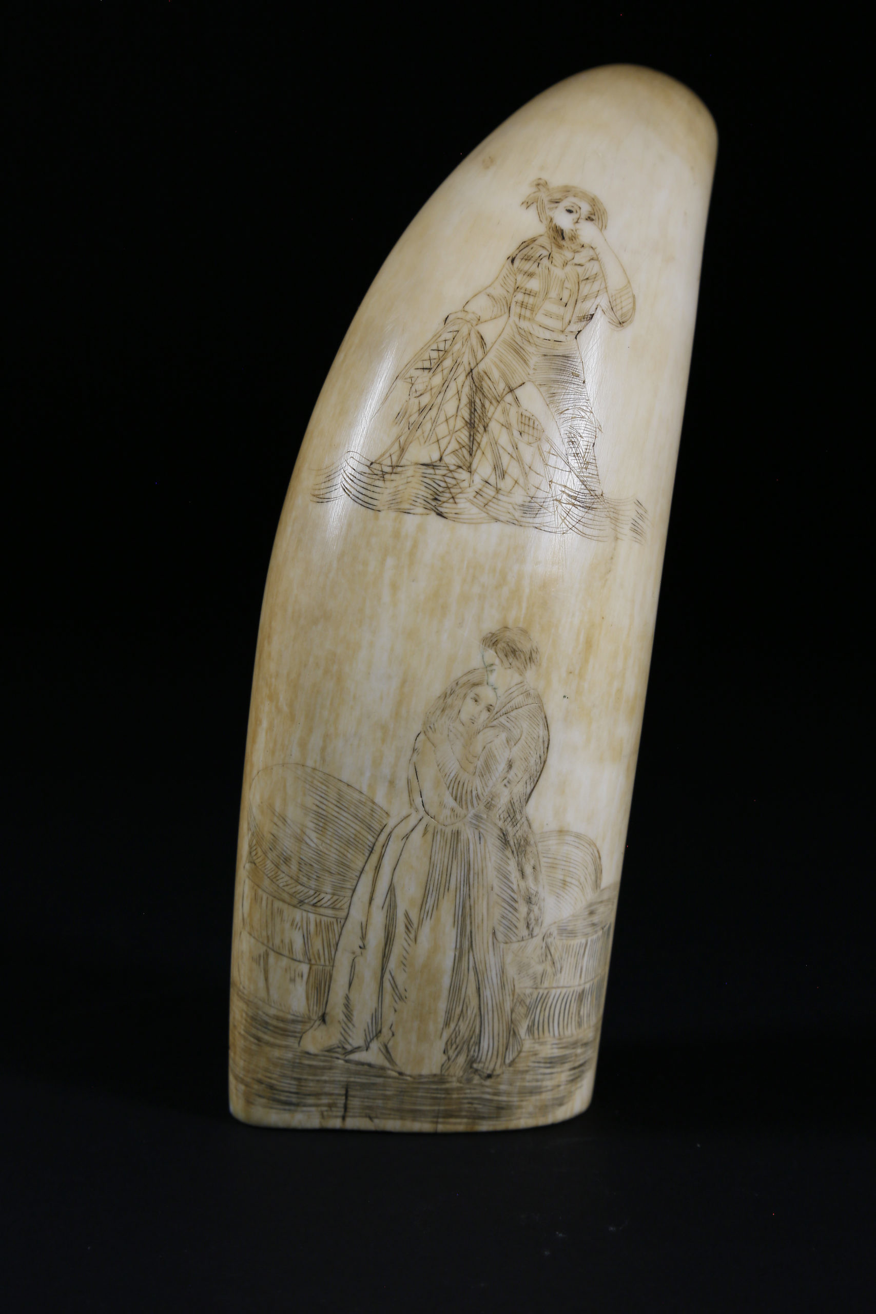 Whaler Scrimshaw Sperm Whale Tooth - Whaler Scrimshaw Sperm Whale Tooth ...