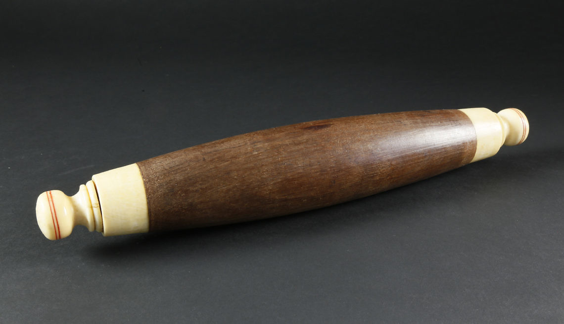Whaler Made Ivory and Wood Rolling Pin - Whaler Made Whale Ivory and ...