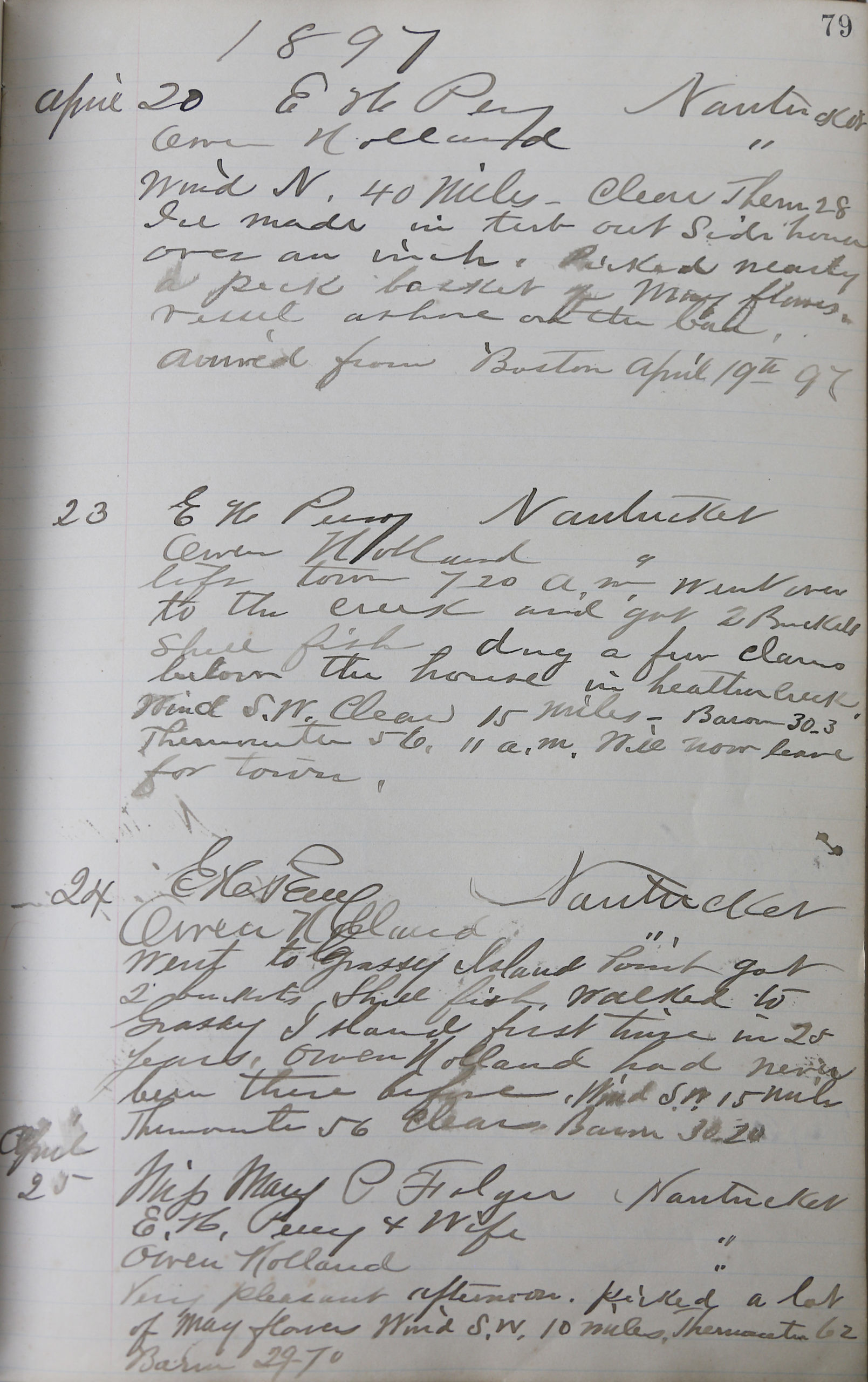 Handwritten Journal Nantucket - 1891-1915 Handwritten Journal ...