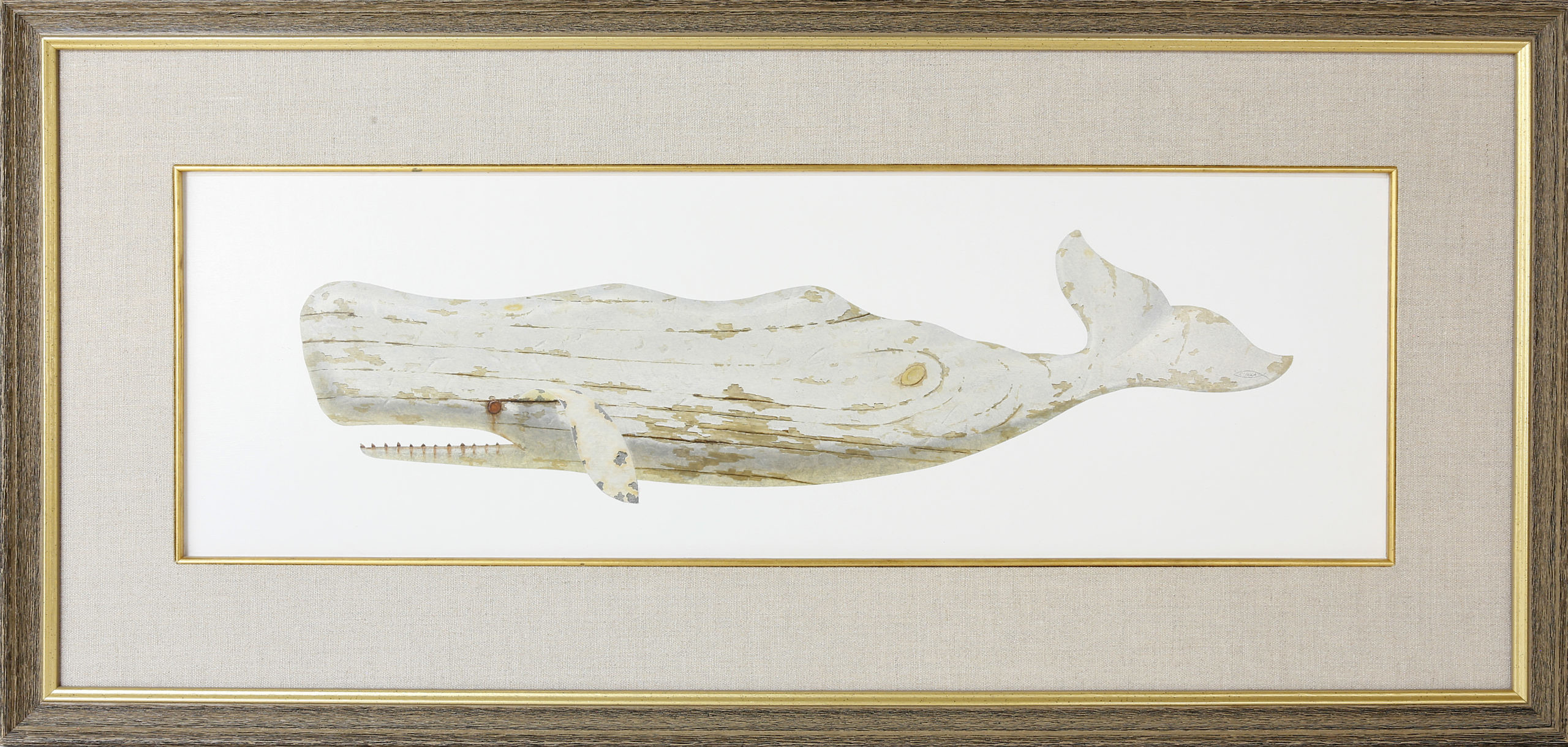 Joseph Cibula (B. 1946) Watercolor And Acrylic “Sperm Whale Trade Sign ...