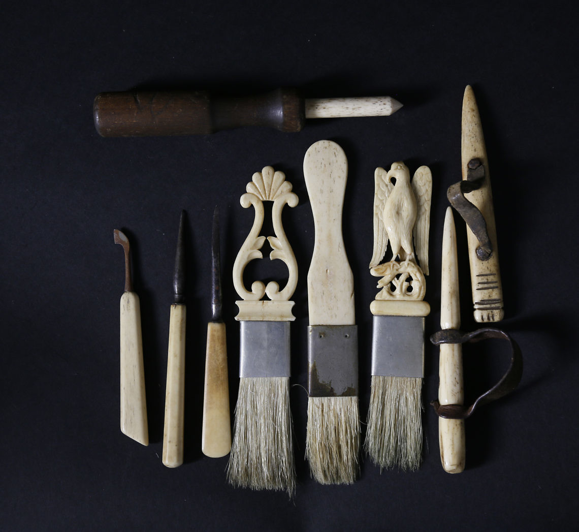 Antique Whale Bone Assorted Hand Tools - Collection of 9 Whale Bone ...