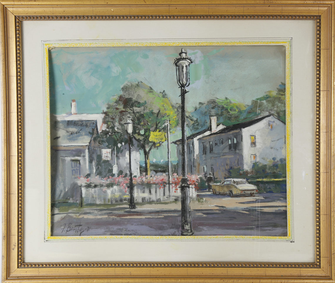Frank Beatty Pastel and Gouche on Artist's Paper, "Penny a Day School ...