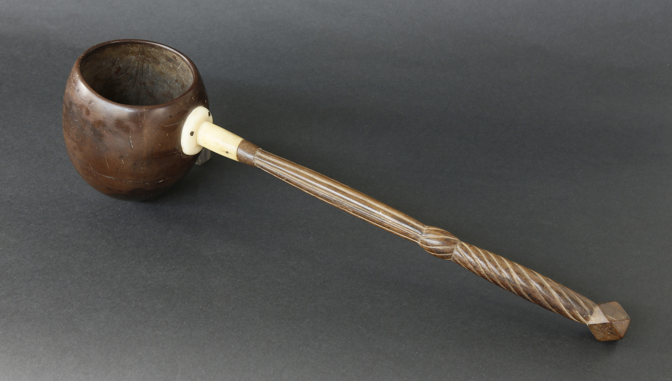 Whaleman Made Whale Ivory Mounted Coconut Shell Rum Dipper - Whaleman ...