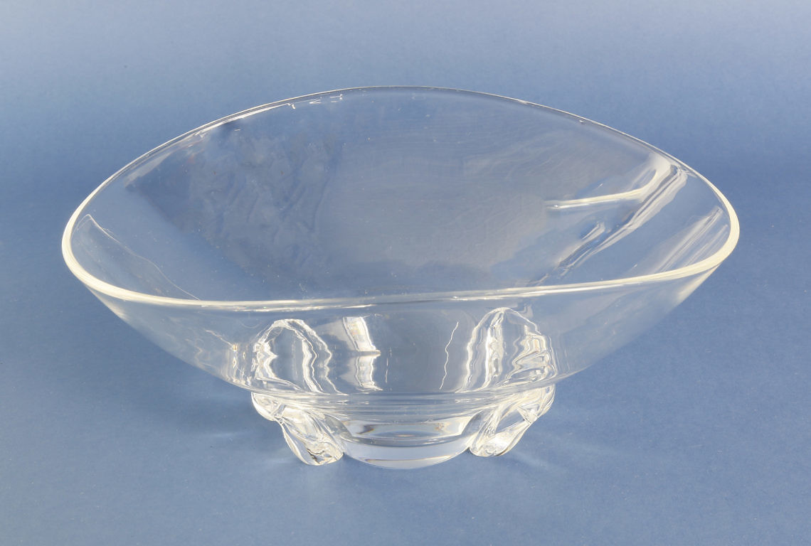 Steuben Clear Crystal Bowl - Signed Steuben Clear Crystal Centerpiece ...