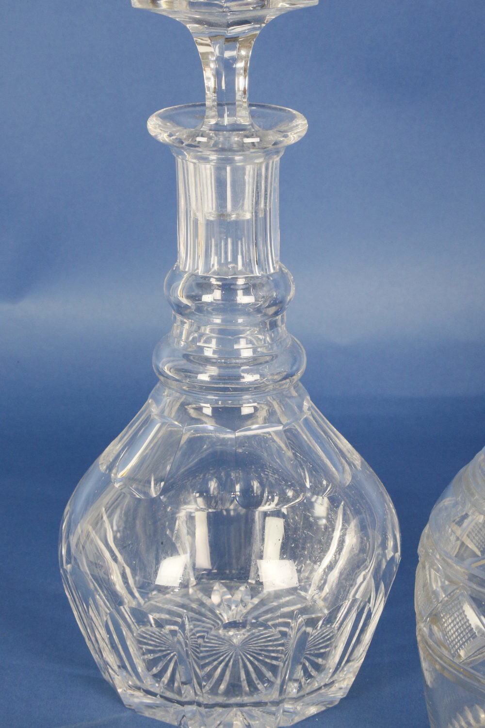 19th Century Crystal Captains Decanters - Set of Three Cut Crystal ...