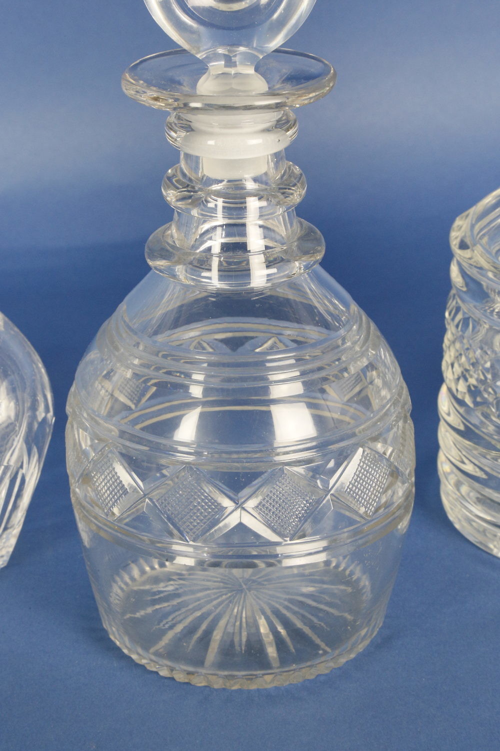 19th Century Crystal Captains Decanters - Set of Three Cut Crystal ...