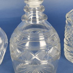 19th Century Crystal Captains Decanters - Set of Three Cut Crystal ...