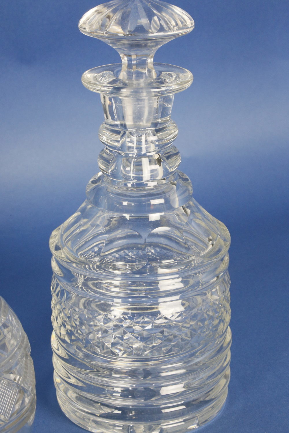 19th Century Crystal Captains Decanters - Set of Three Cut Crystal ...