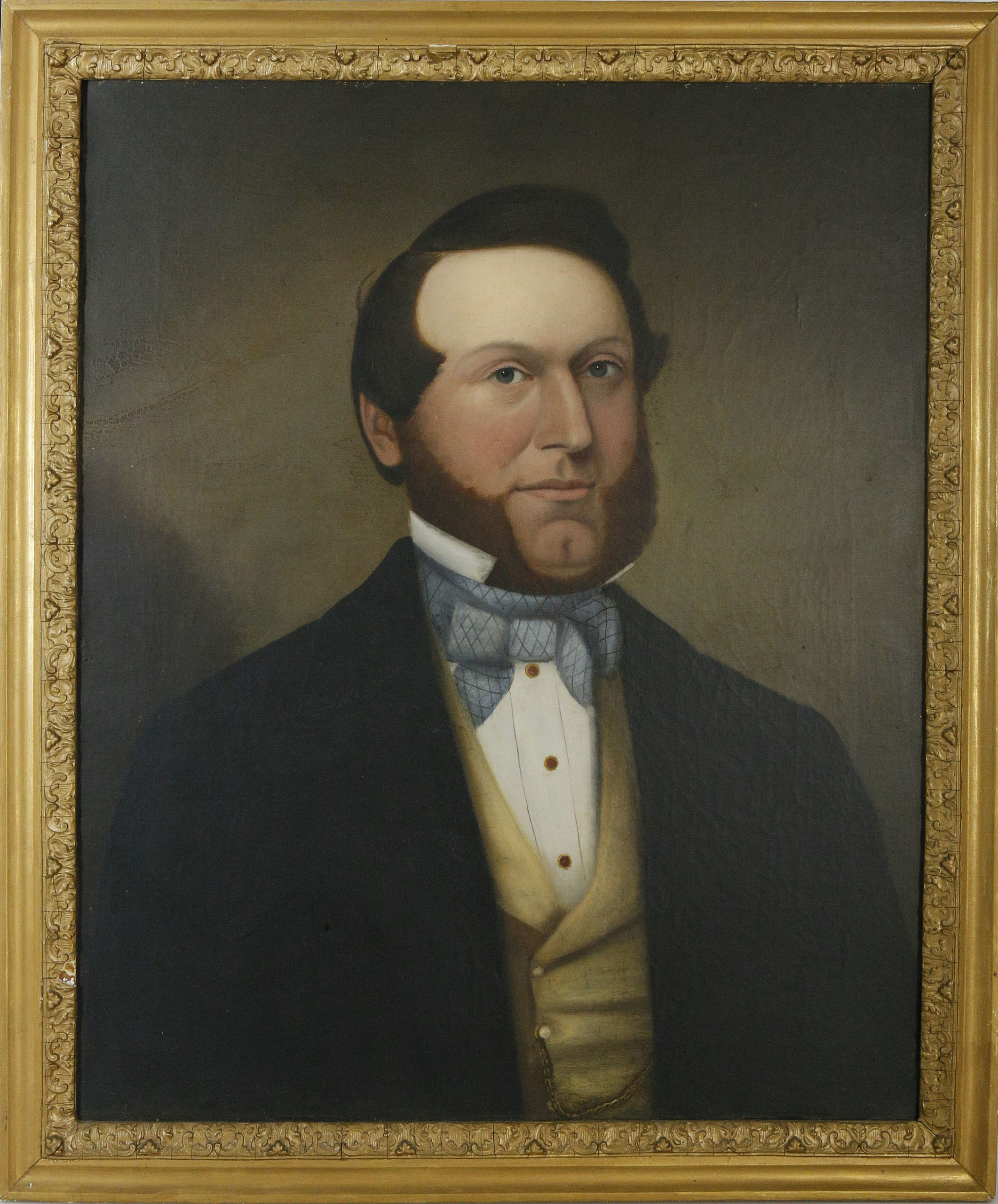 19th Century Oil on Canvas Portrait of a Gentleman - American Oil on Canvas Portrait of a ...