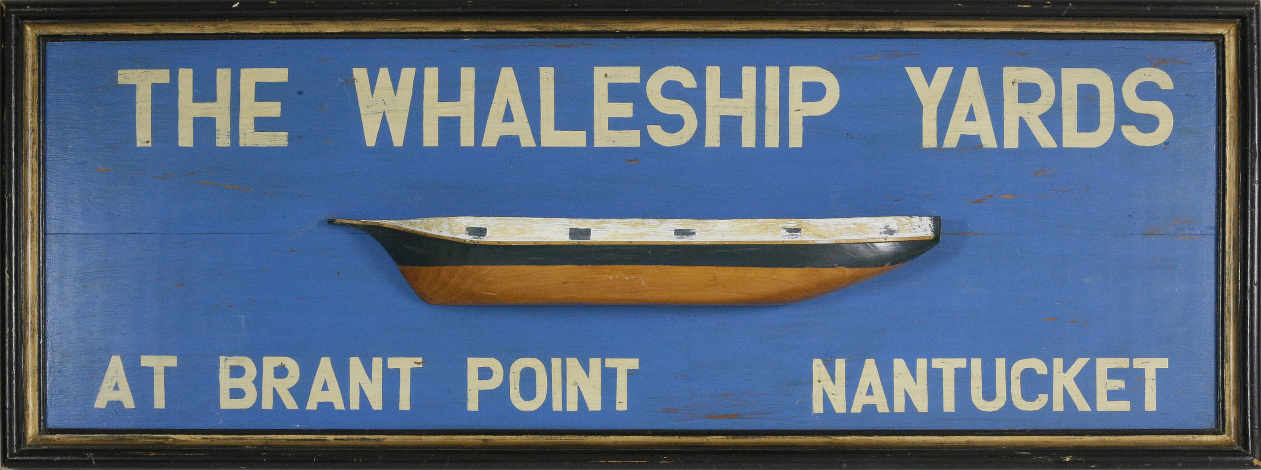 Nantucket Shipyard Half Hull Sign - Contemporary Hand Painted Wooden ...