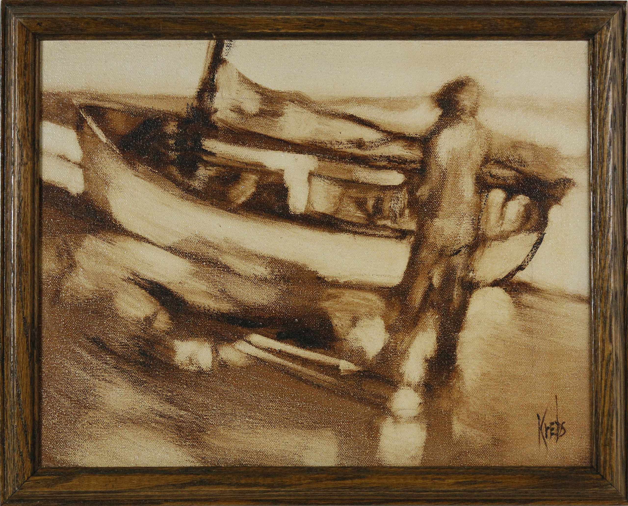 Warren Krebs Oil on Canvas Painting - Warren Krebs Oil on Canvas, "A ...