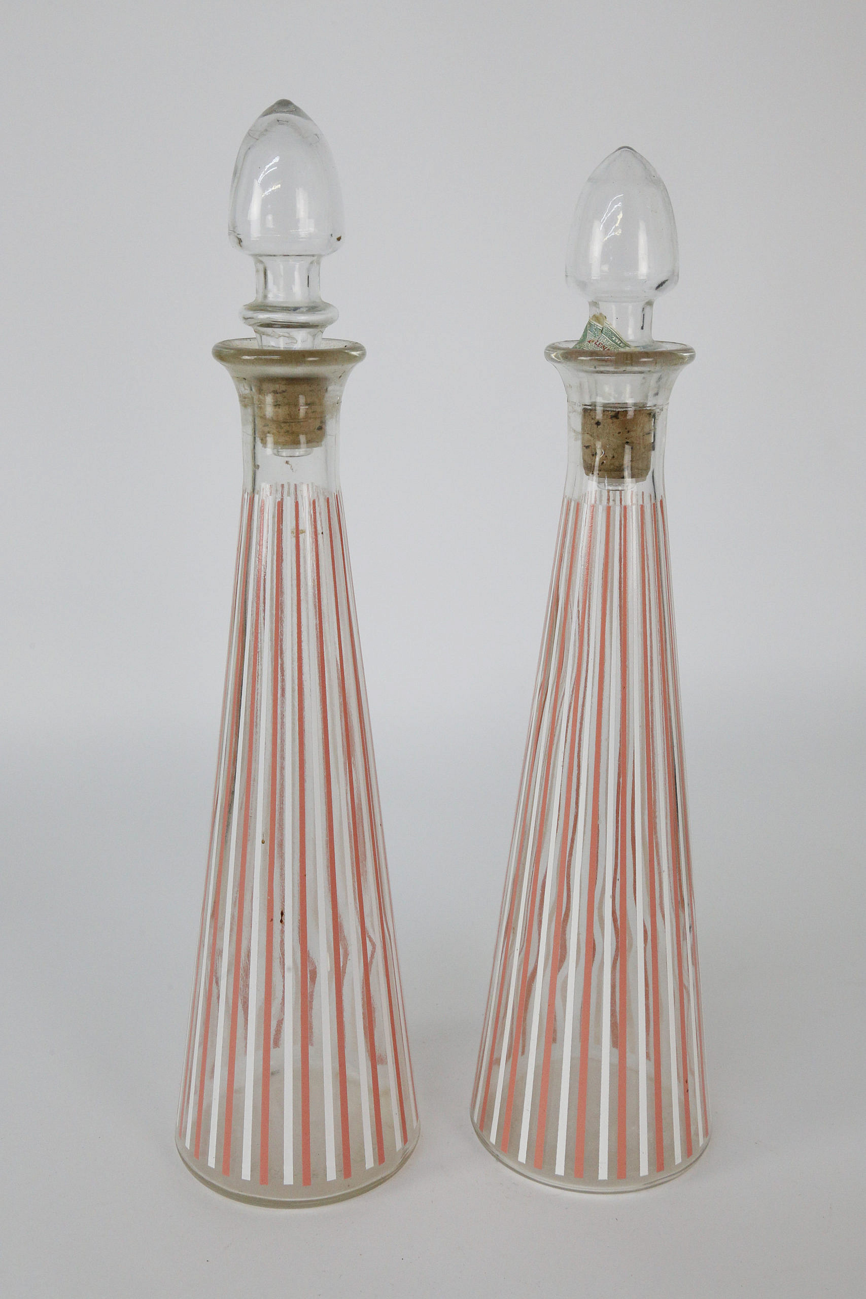 Pair of Post Prohibition Glass Liquor Bottles - Pair of Post ...