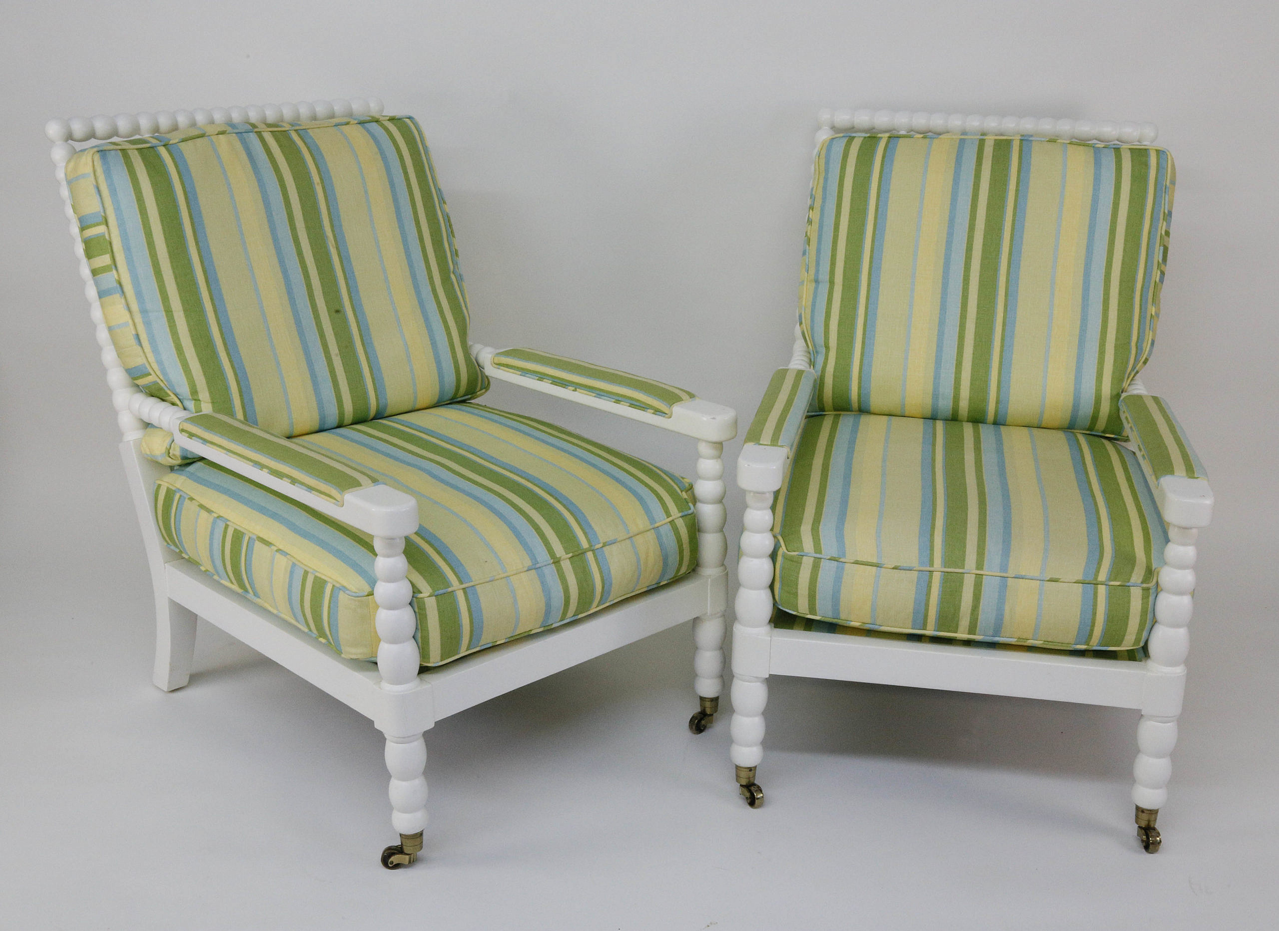 Pair of "Century Furniture" White Painted Bobbin Chairs - Pair of ...