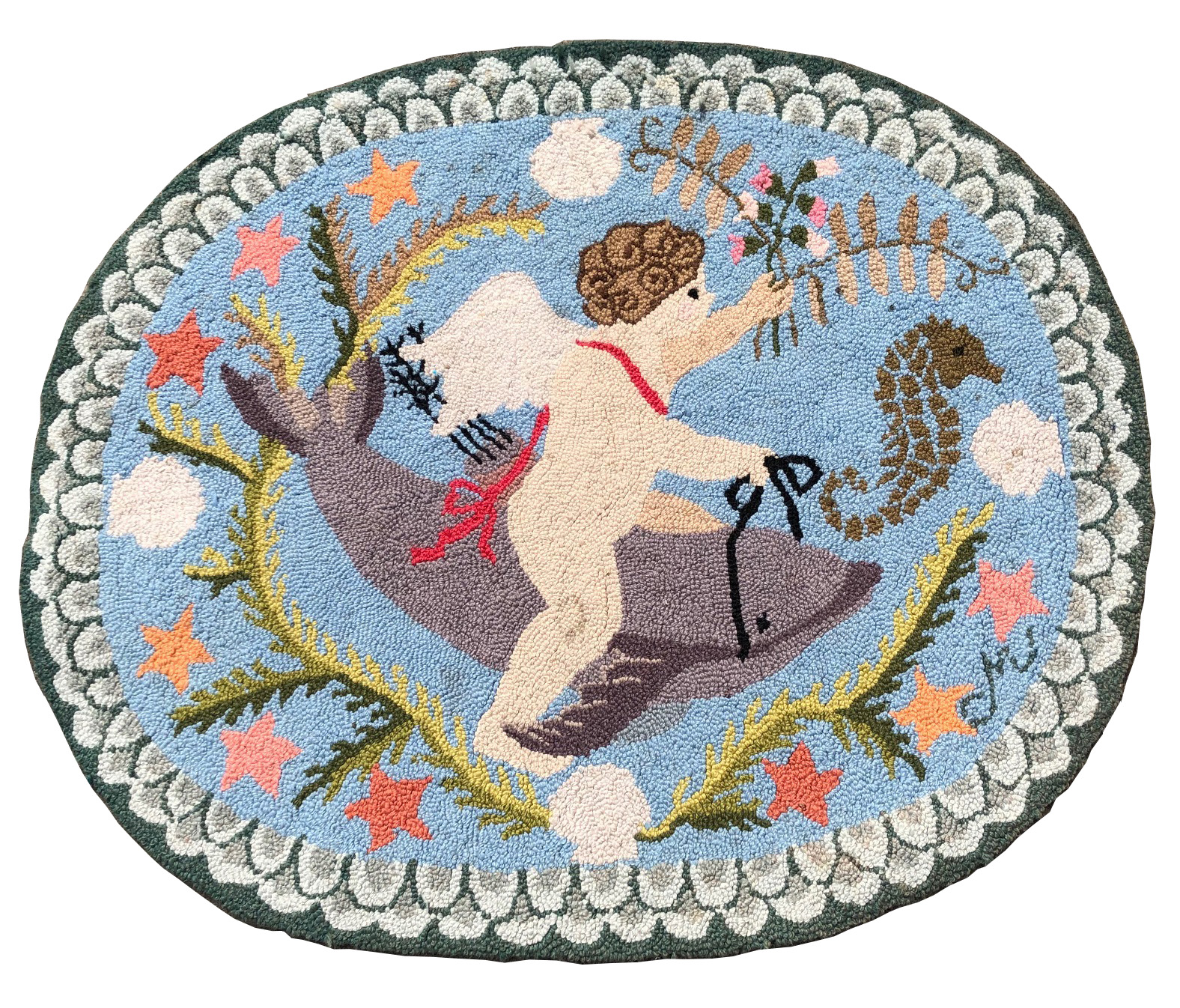 Claire Murray Oval Hooked Rug - Claire Murray Oval Hooked Rug "Cupid ...