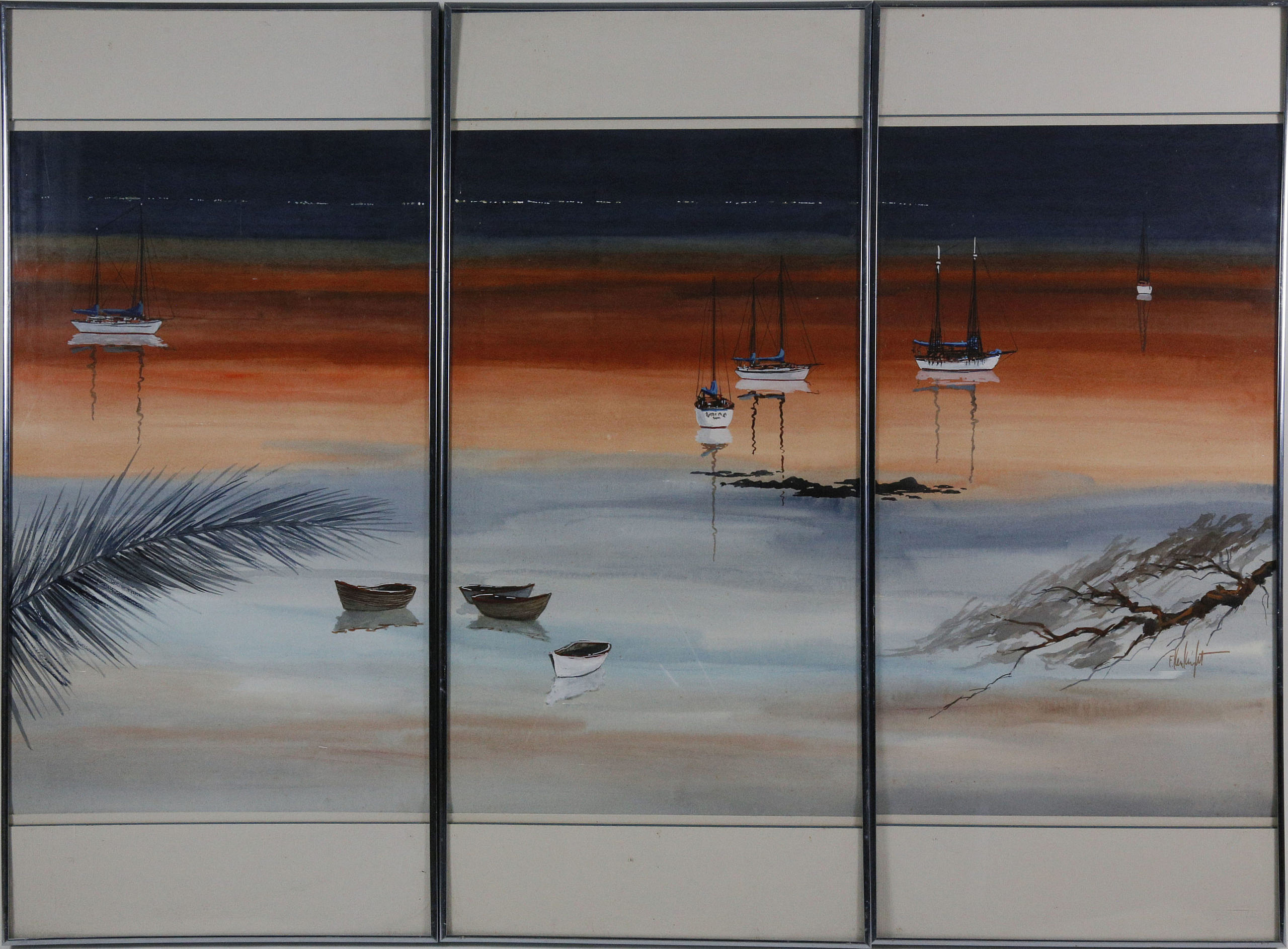 Triptych Watercolor Florida Keys - Triptych Watercolor, "Florida Keys ...
