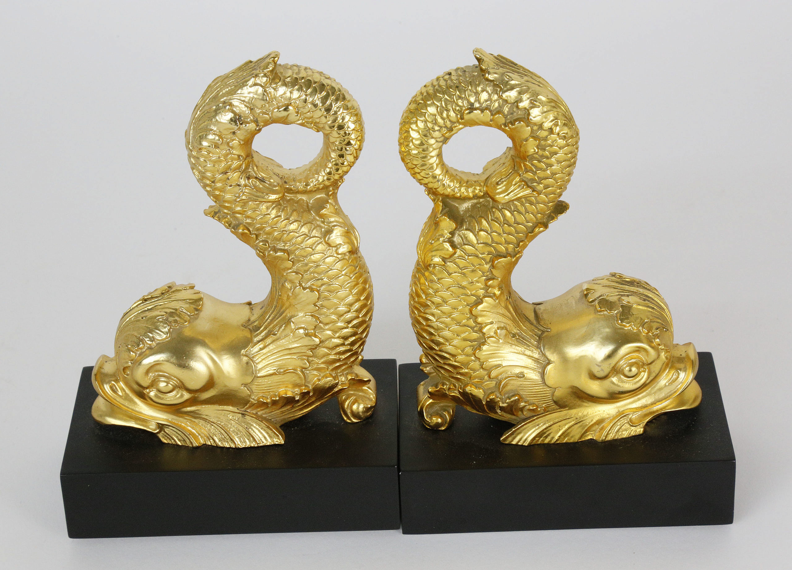 Gilt Sea Serpent Bookends - Pair of Gilt Metal Sea Serpent Bookends ...