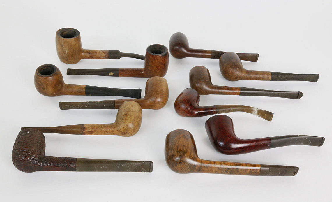 Collection of 12 Vintage Wooden Pipes - Collection of 12 Vintage Wooden ...