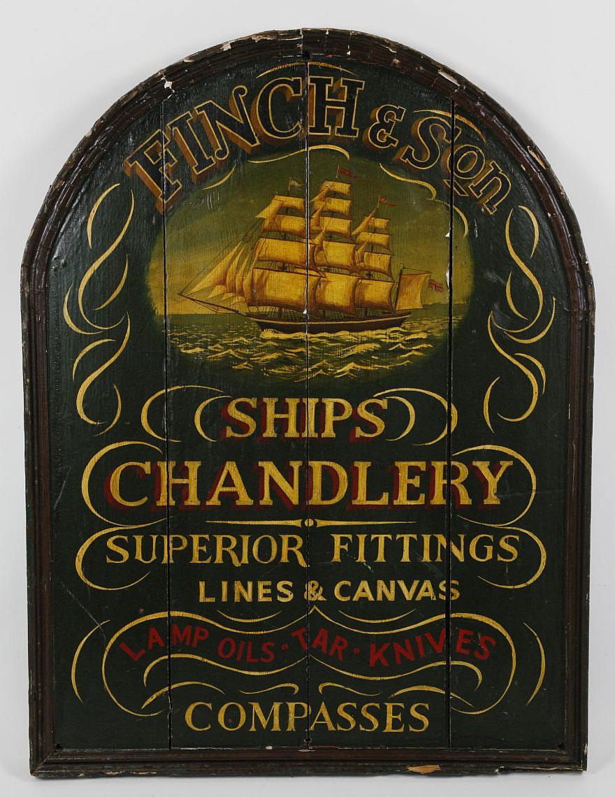 Finch Sons Ship Chandlery Trade Sign - Finch & Son Ships Chandlery ...