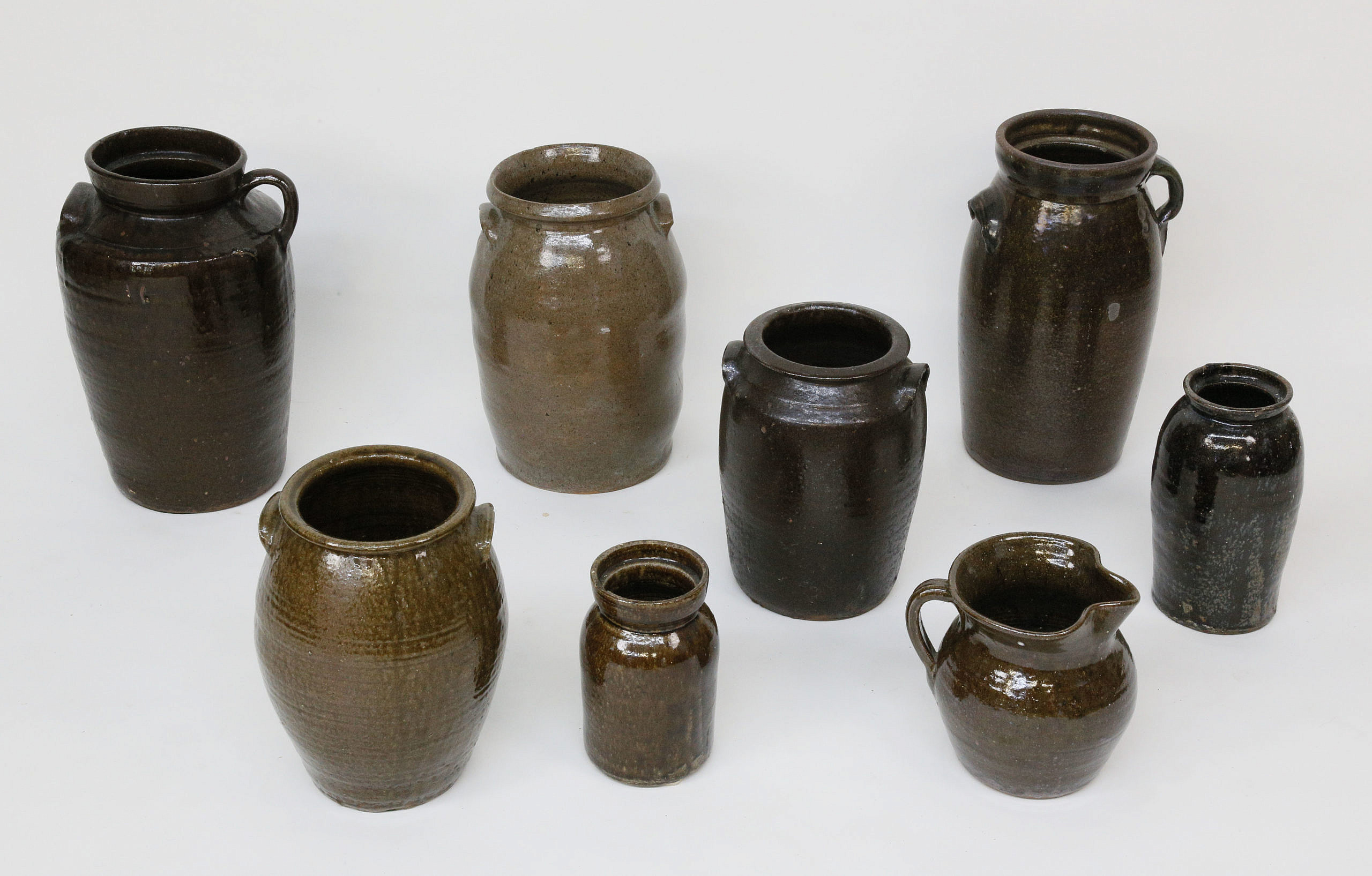 Collection of Eight Antique Ceramic Crocks - Collection of Eight ...