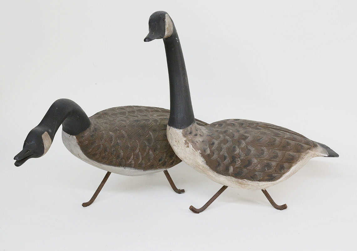 Contemporary American Carved Geese Lawn Ornaments - Contemporary ...