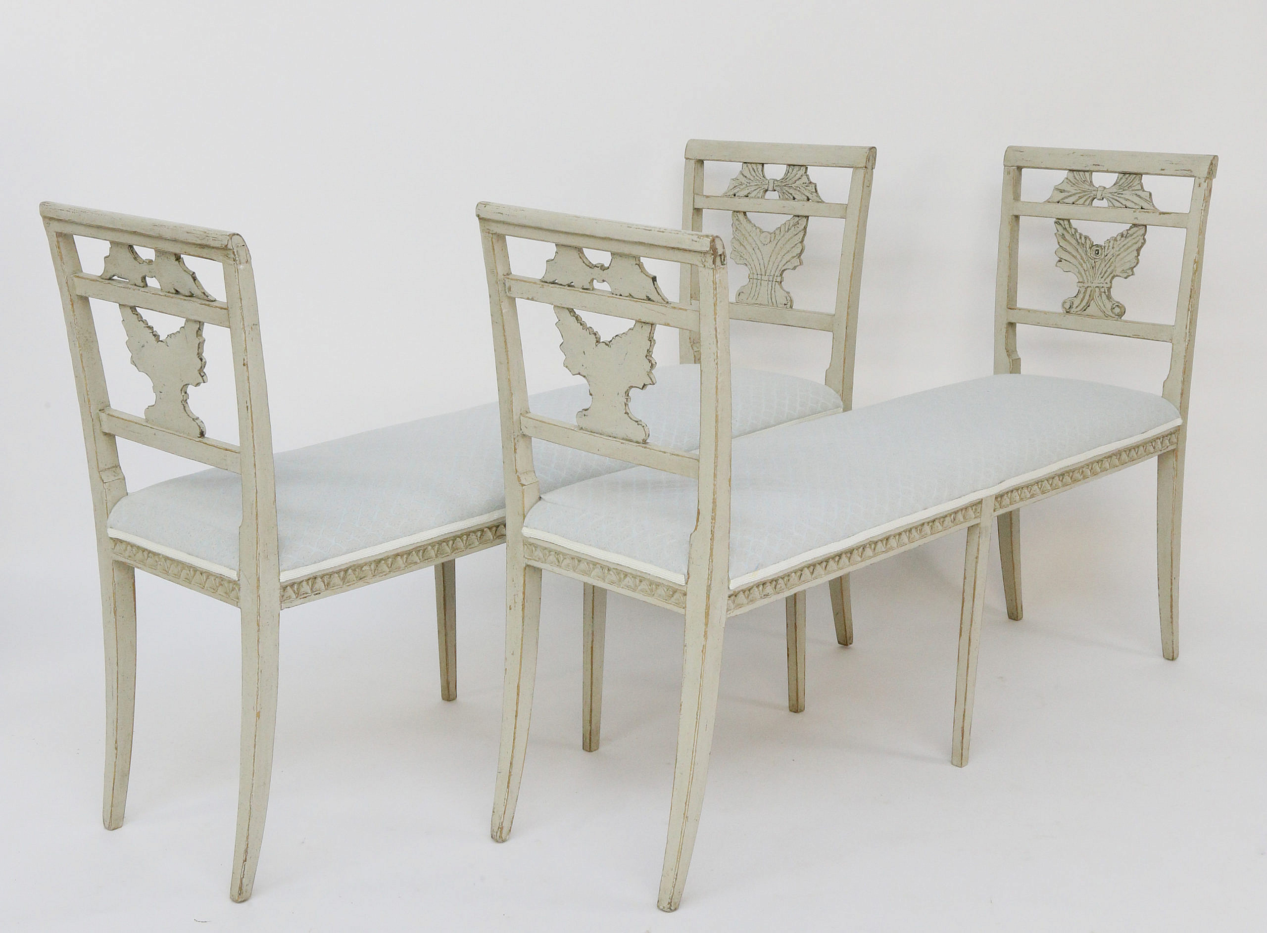 Pair of Antique Scandinavian Louis XVI Style Window Benches - Pair of ...