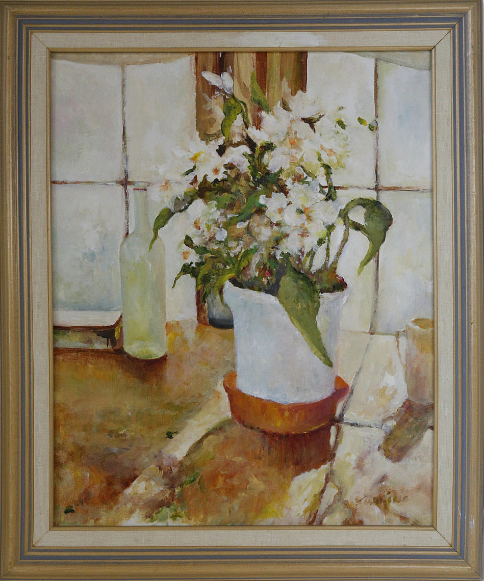 Peter Guarino Oil on Canvas "Potted Orchid" - Peter Guarino Oil on ...