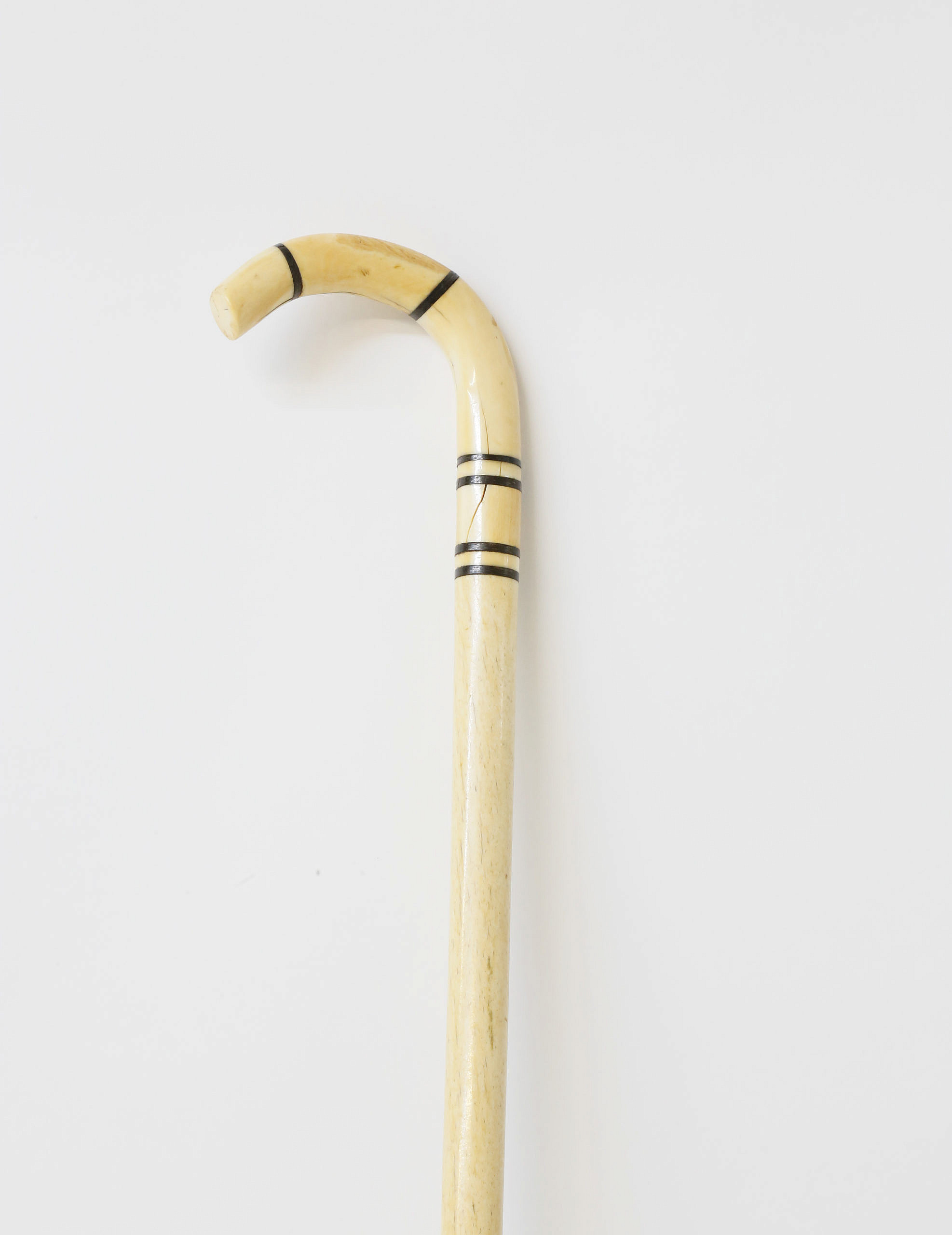 Whaleman Made Whale Ivory Baleen and Whalebone Cane circa 1860 ...
