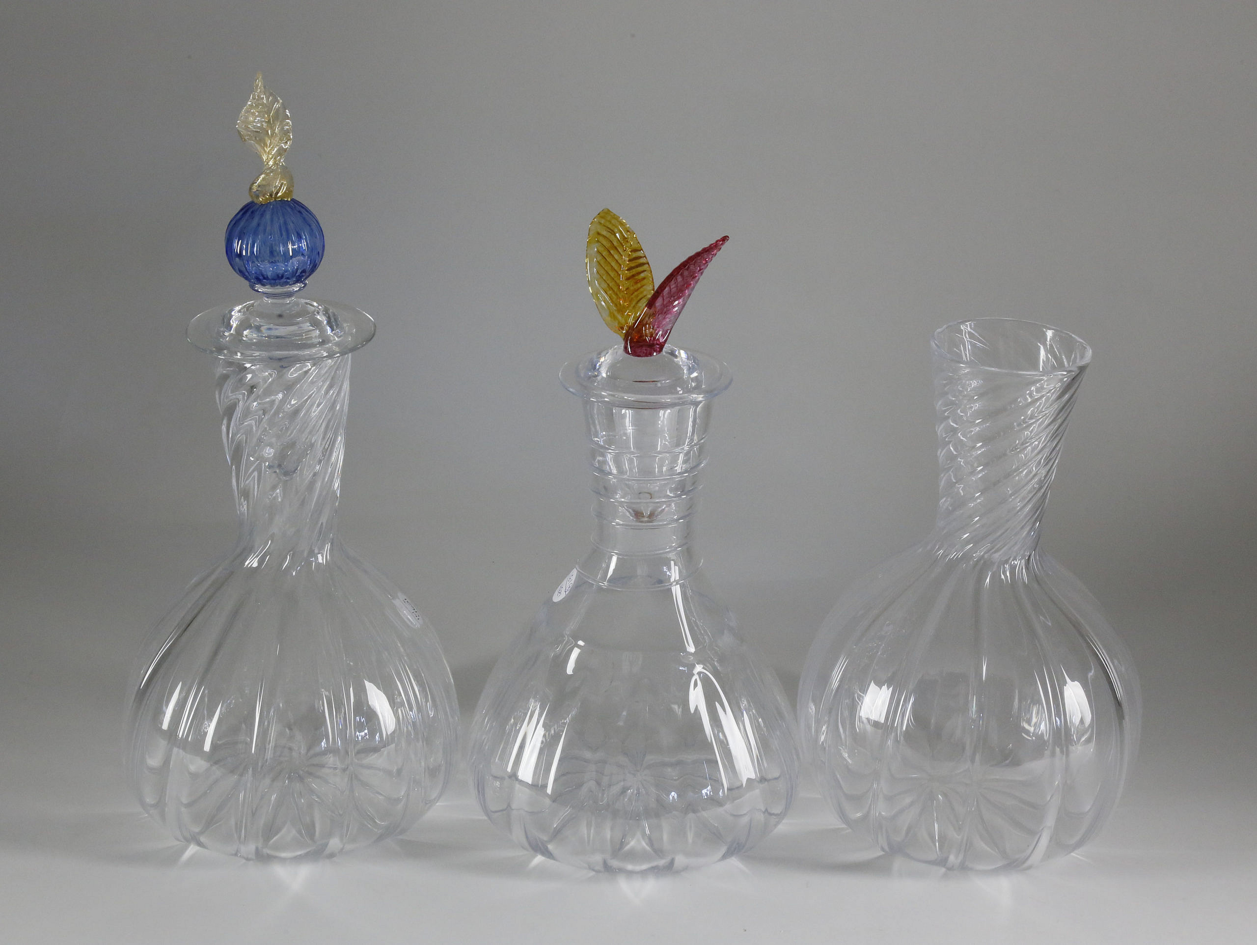 3 Robert Dane Hand Blown Glass Wine Carafes 20th Century - 3 Robert ...
