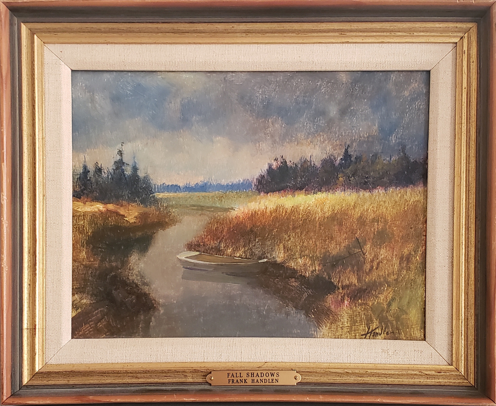 Frank Handlen Oil Painting - Frank Handlen Oil on Board, "Fall Shadows ...