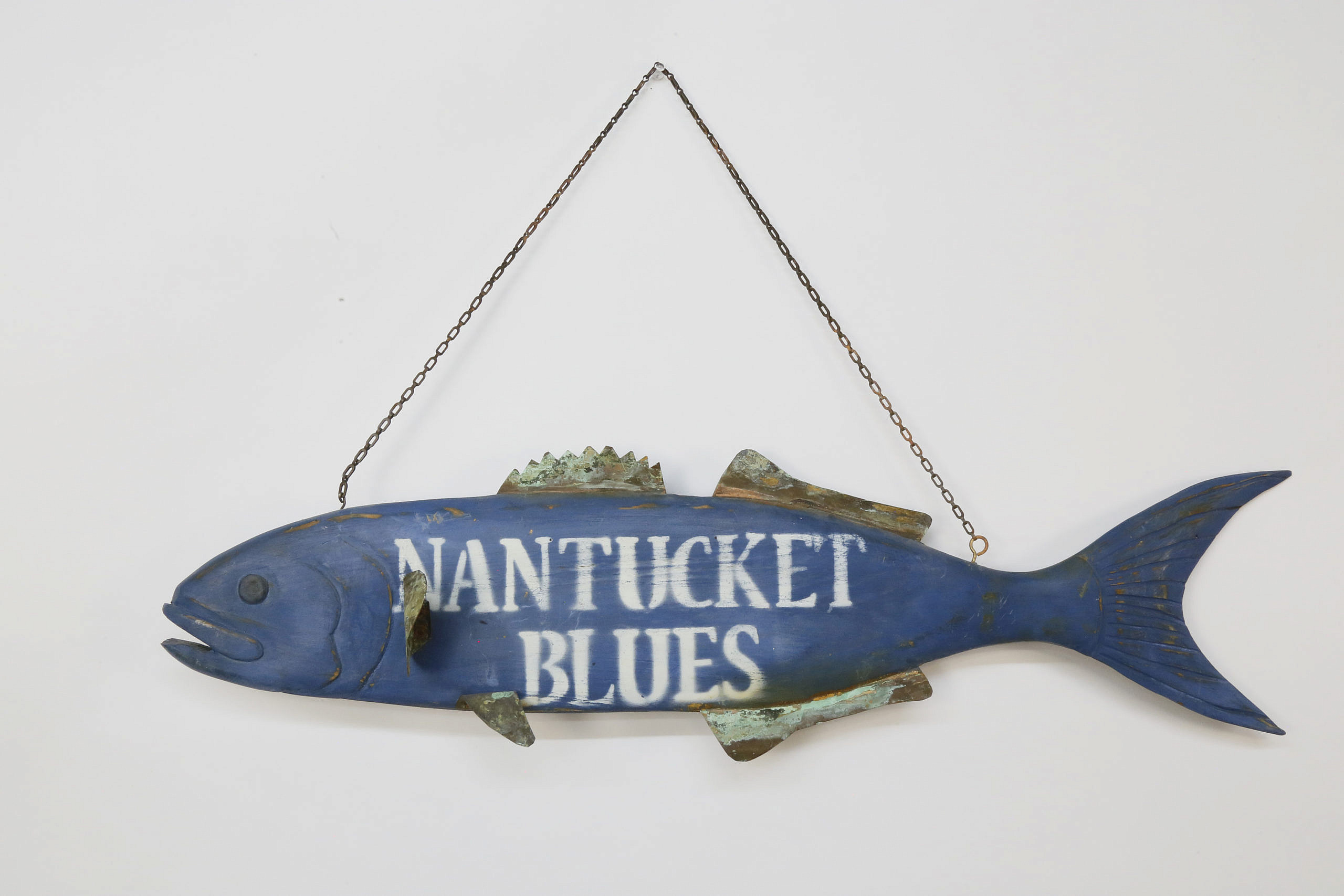Carved and Painted "Nantucket Blues" Bluefish Sign - Carved and Painted ...