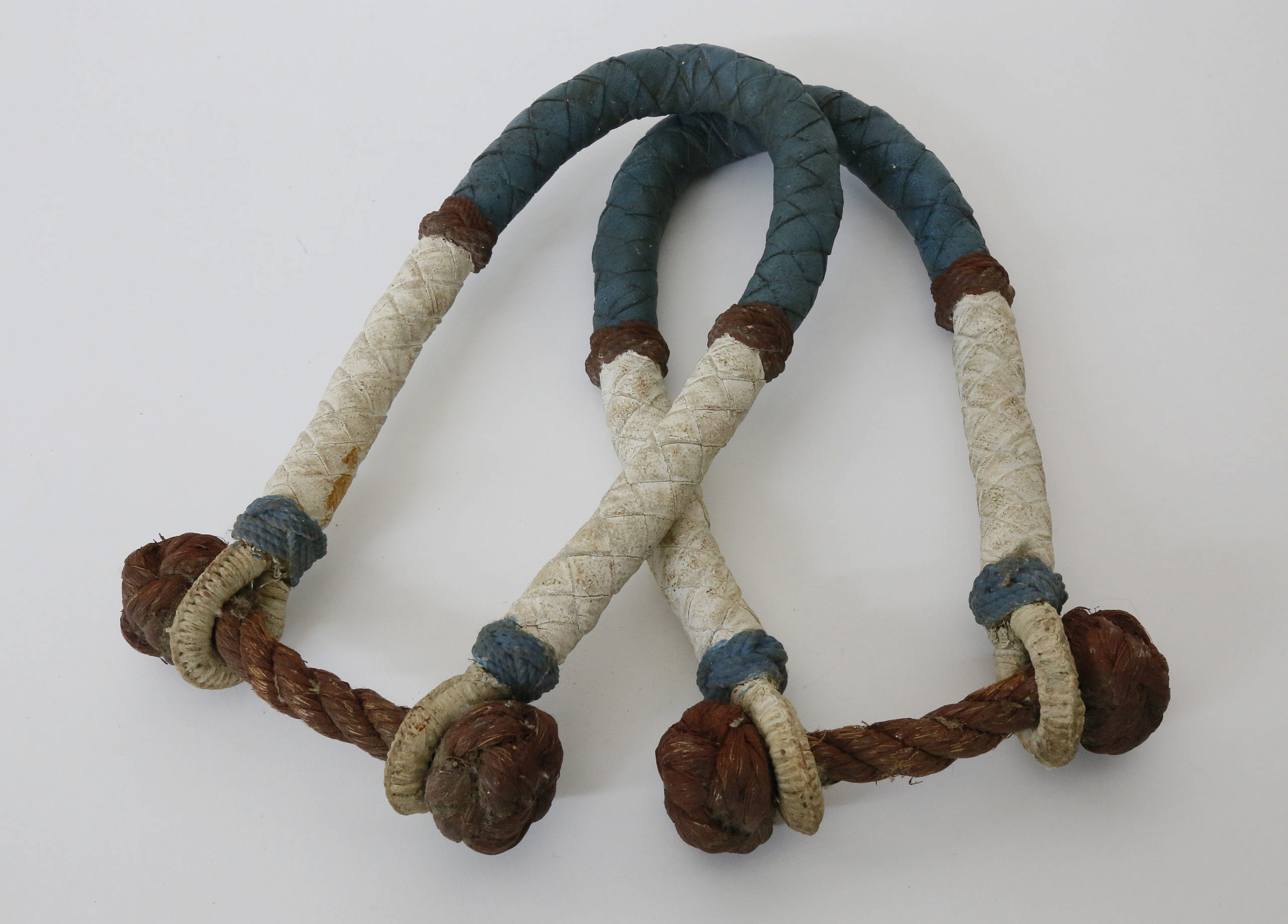 Pair of Tricolor Painted Rope Beckets 19th Century - Pair of Tricolor ...