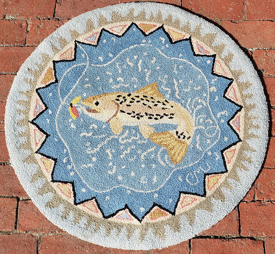 Claire Murray Hooked Rug Fish - Claire Murray Hooked Rug, "Fish On ...