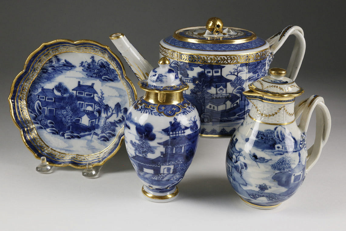 Group of Chinese Export Porcelain Blue Teawares circa 1770 - Group of ...