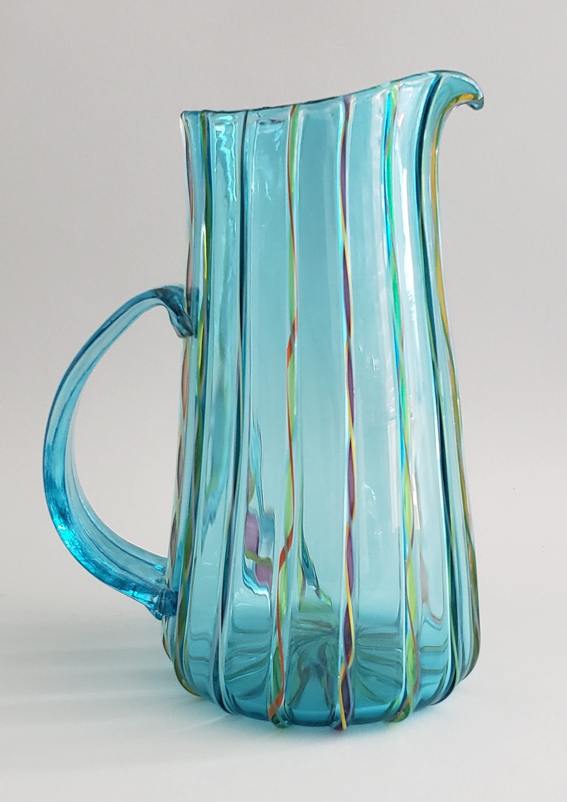 Robert Dane Blown Art Glass Pitcher - Robert Dane Hand Blown Polychrome ...