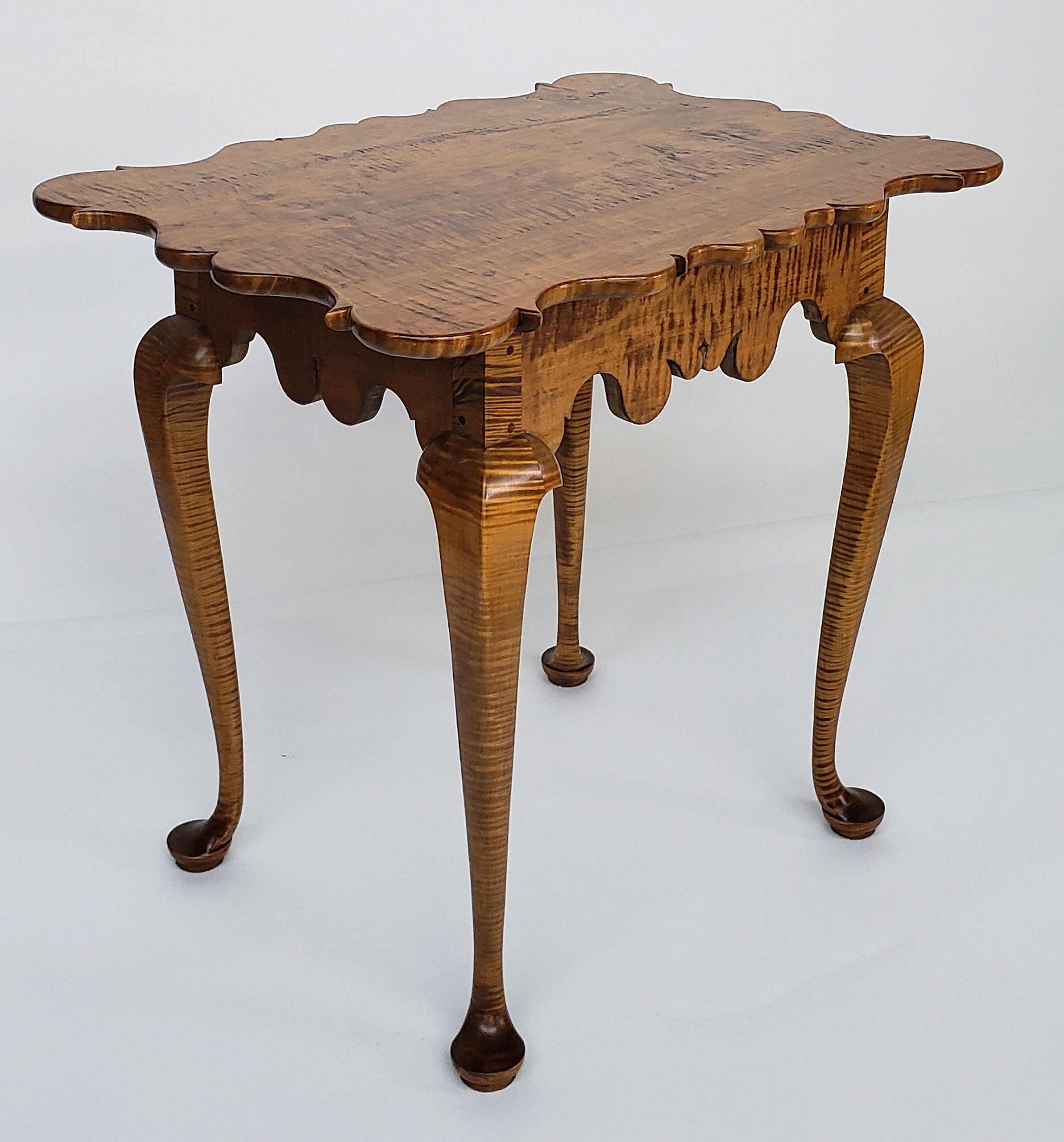 G. Holmes Tiger Maple Porringer Table - G. Holmes Hand Crafted Tiger ...