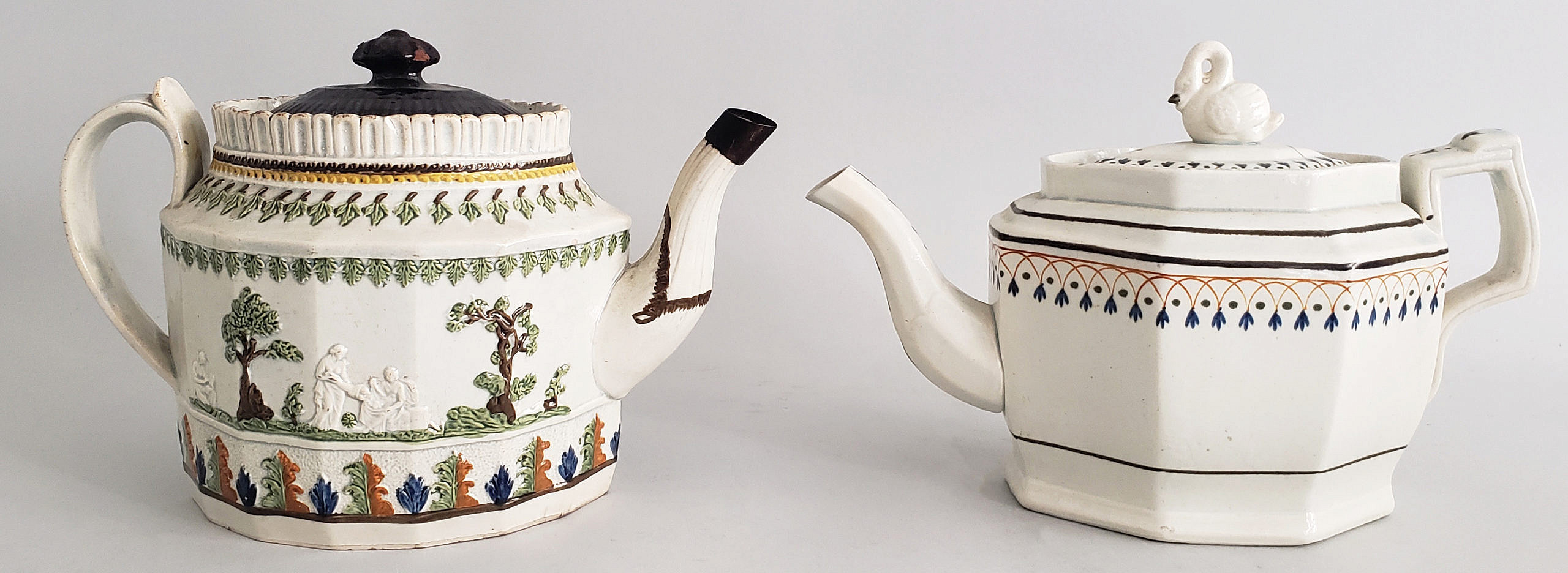 French Soft Paste Tea Pots 19th Century - Two French Soft-paste ...