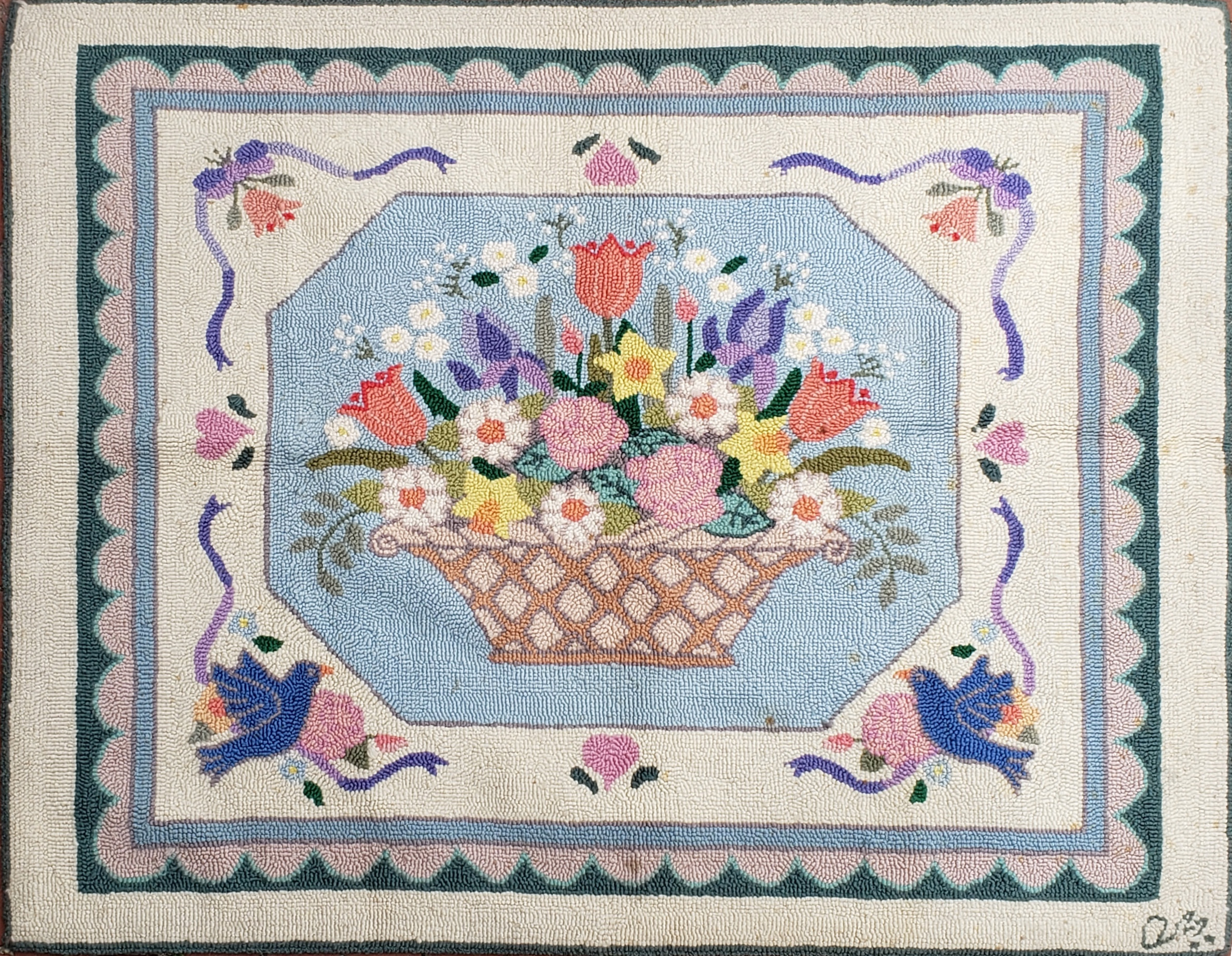Claire Murray Nantucket Flower Basket Hooked Rug - Claire Murray ...