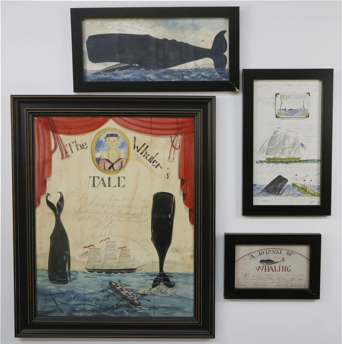 Group of Four Kolene Spicher Folk Art Limited Edition Whaling ...