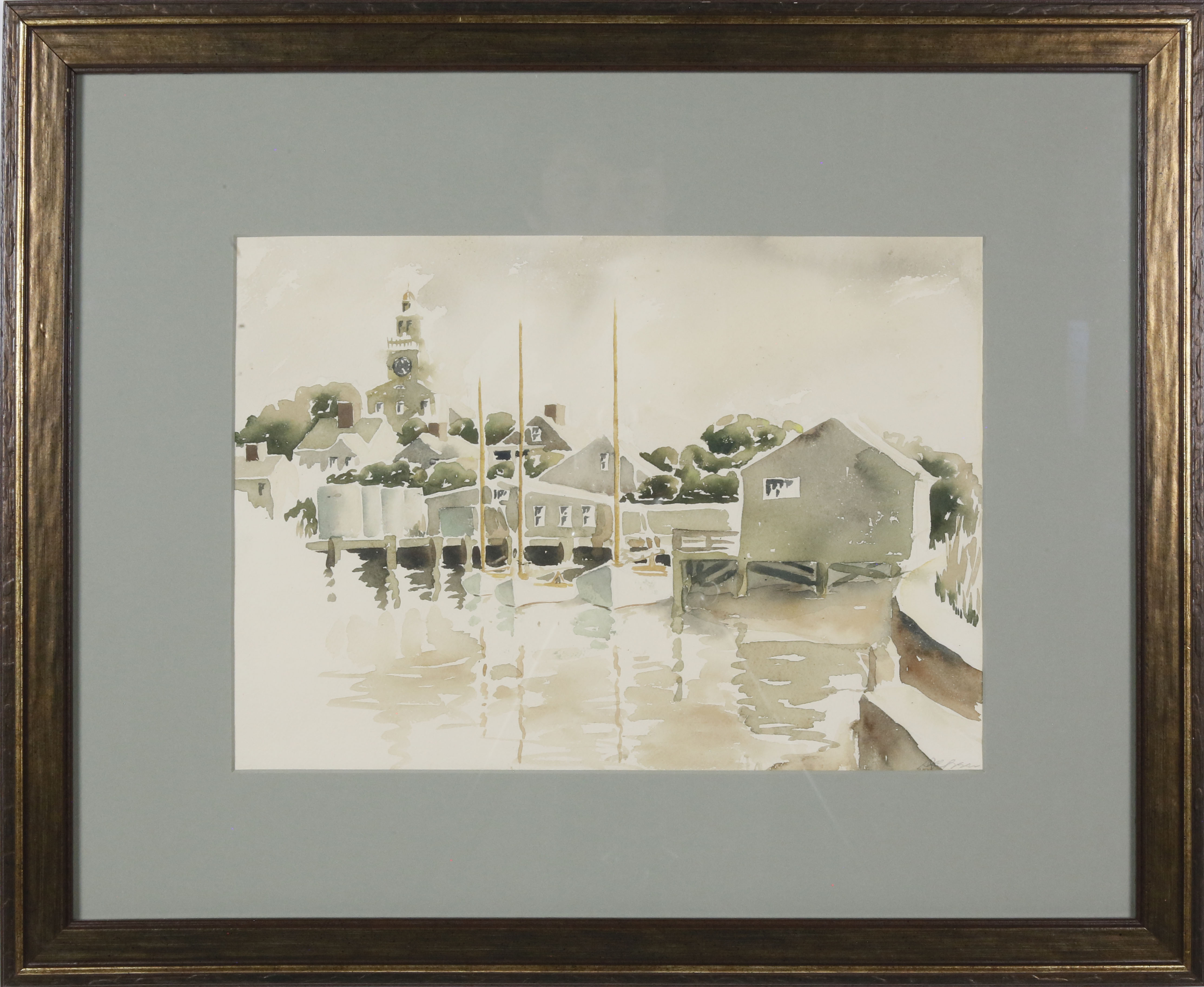 Doris and Richard Beer Watercolor on Paper “Nantucket Harbor” - Doris ...