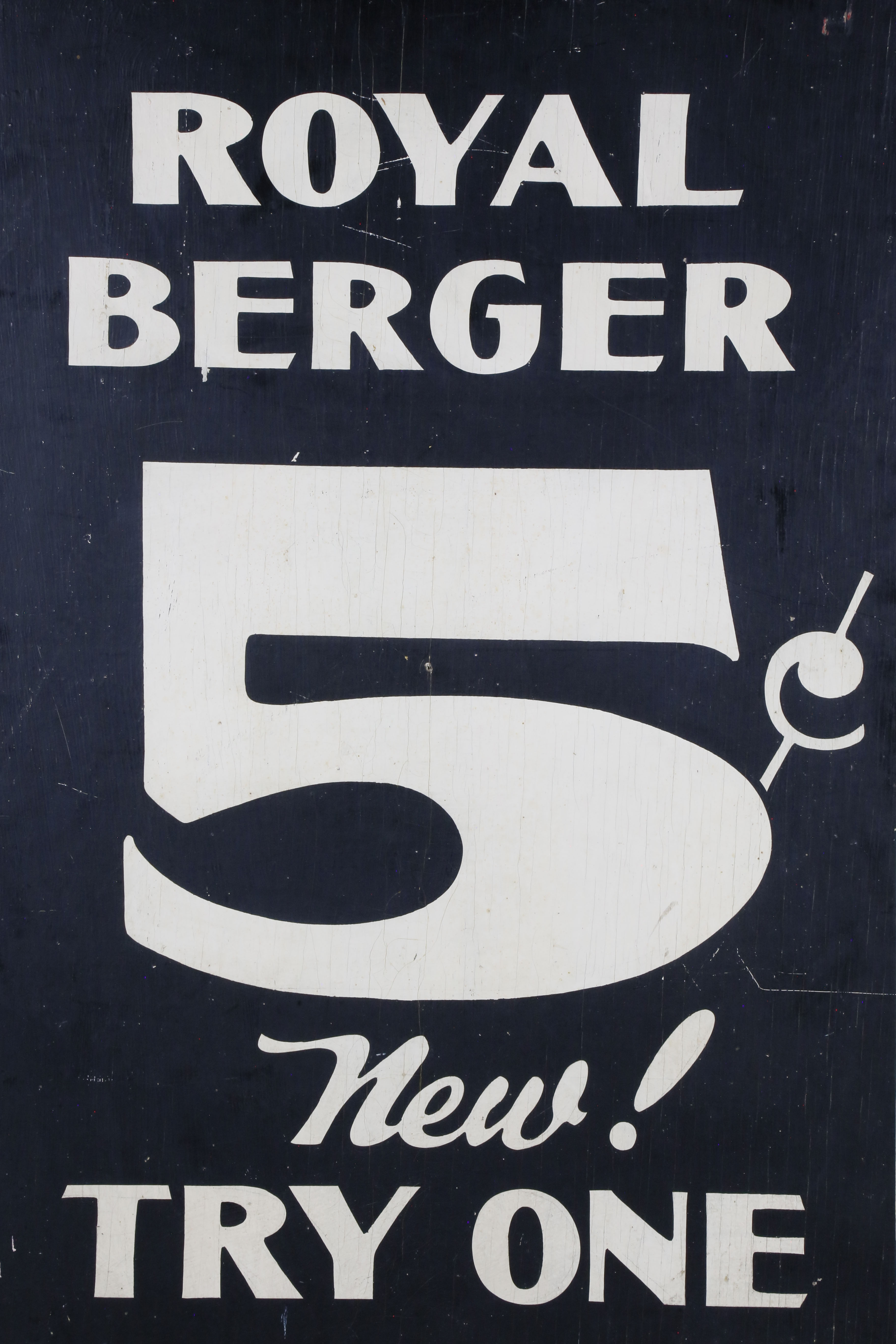 Vintage Framed Wood Sign "Royal Berger 5 Cent New! Try One" - Vintage ...