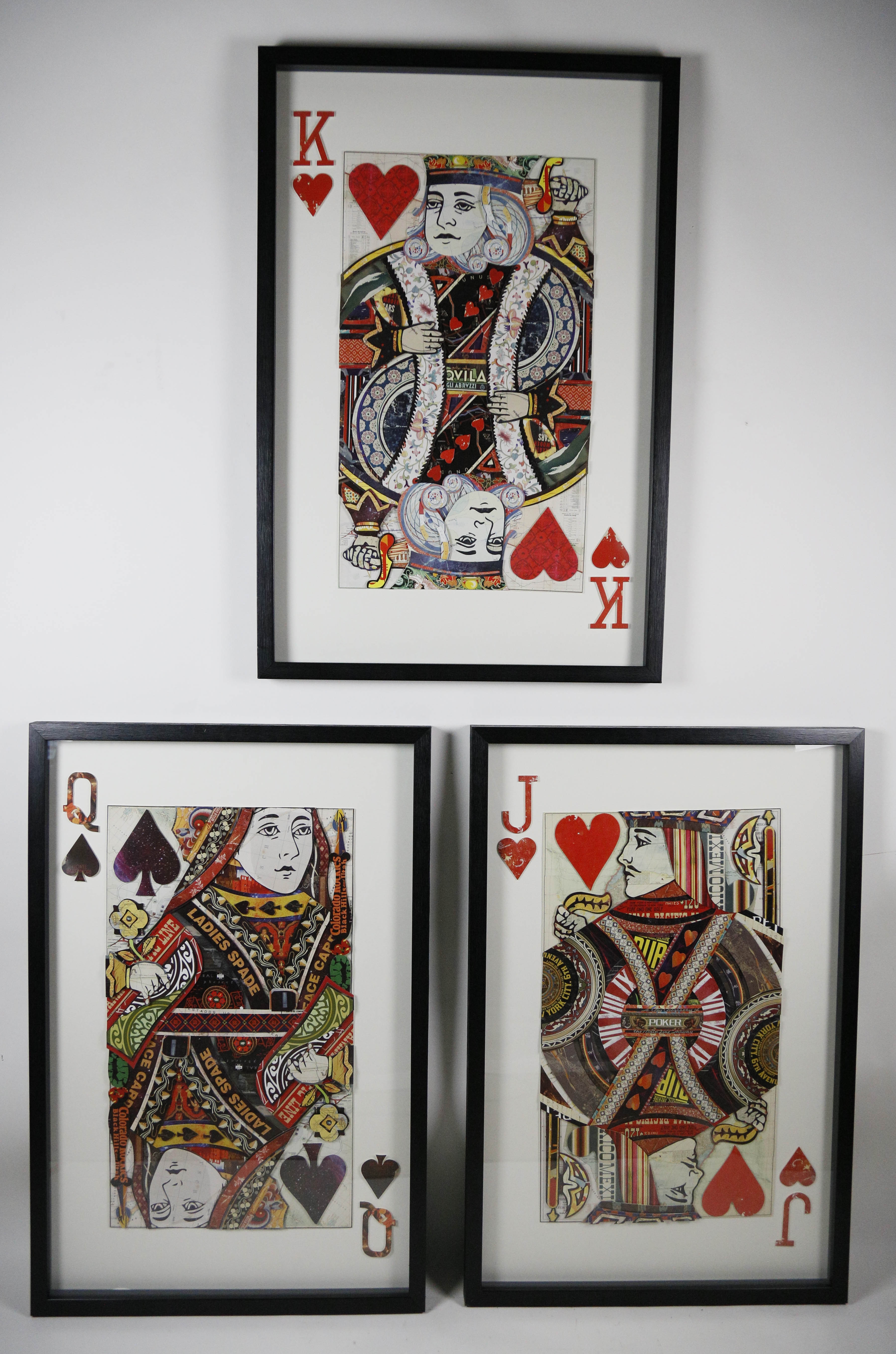 Paper Die Cut Shadow Box Playing Card Pictures - Set of Three Paper Die ...