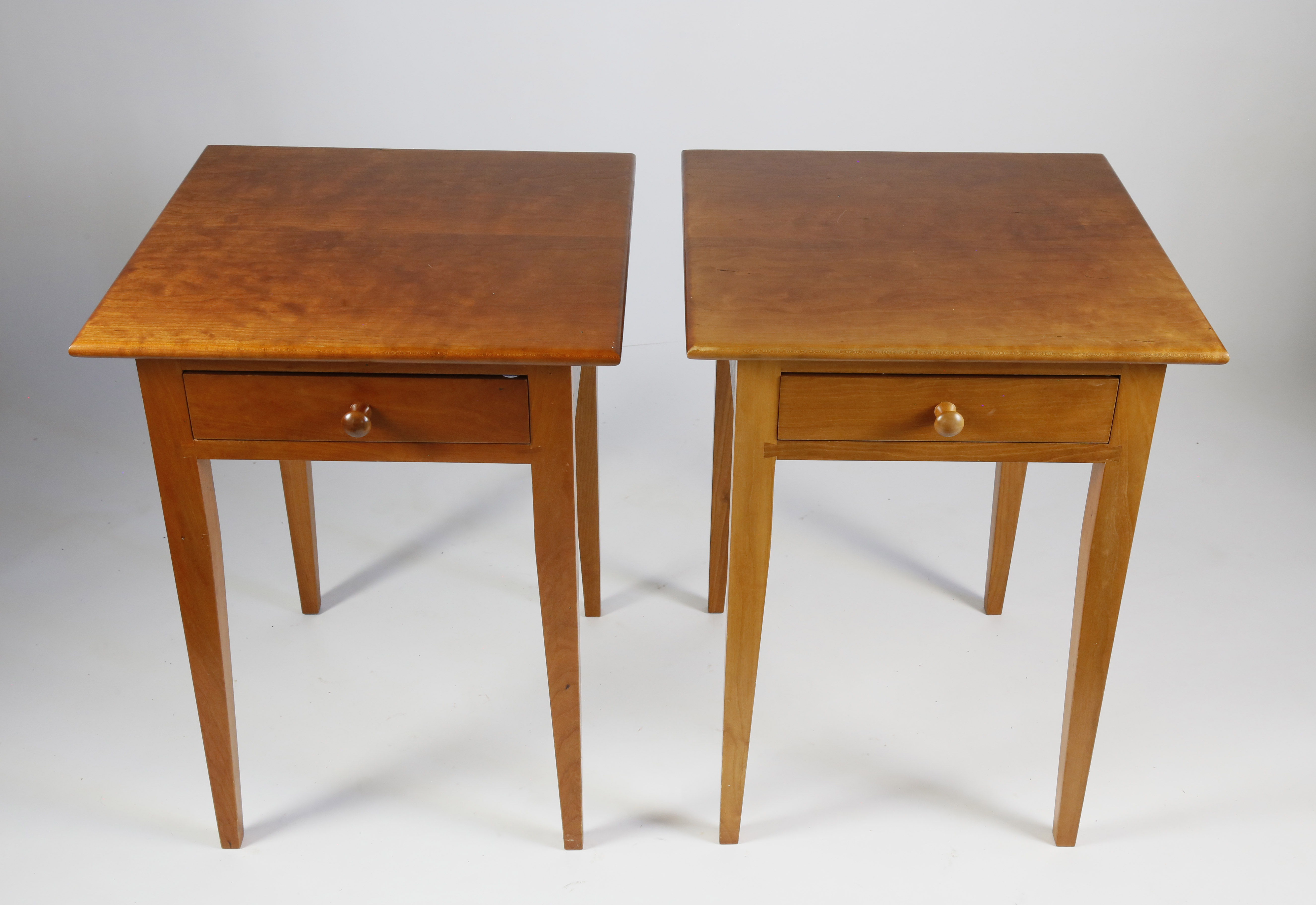 Pair of Stephen Swift Cherry Hepplewhite Style One Drawer Tables - Pair ...