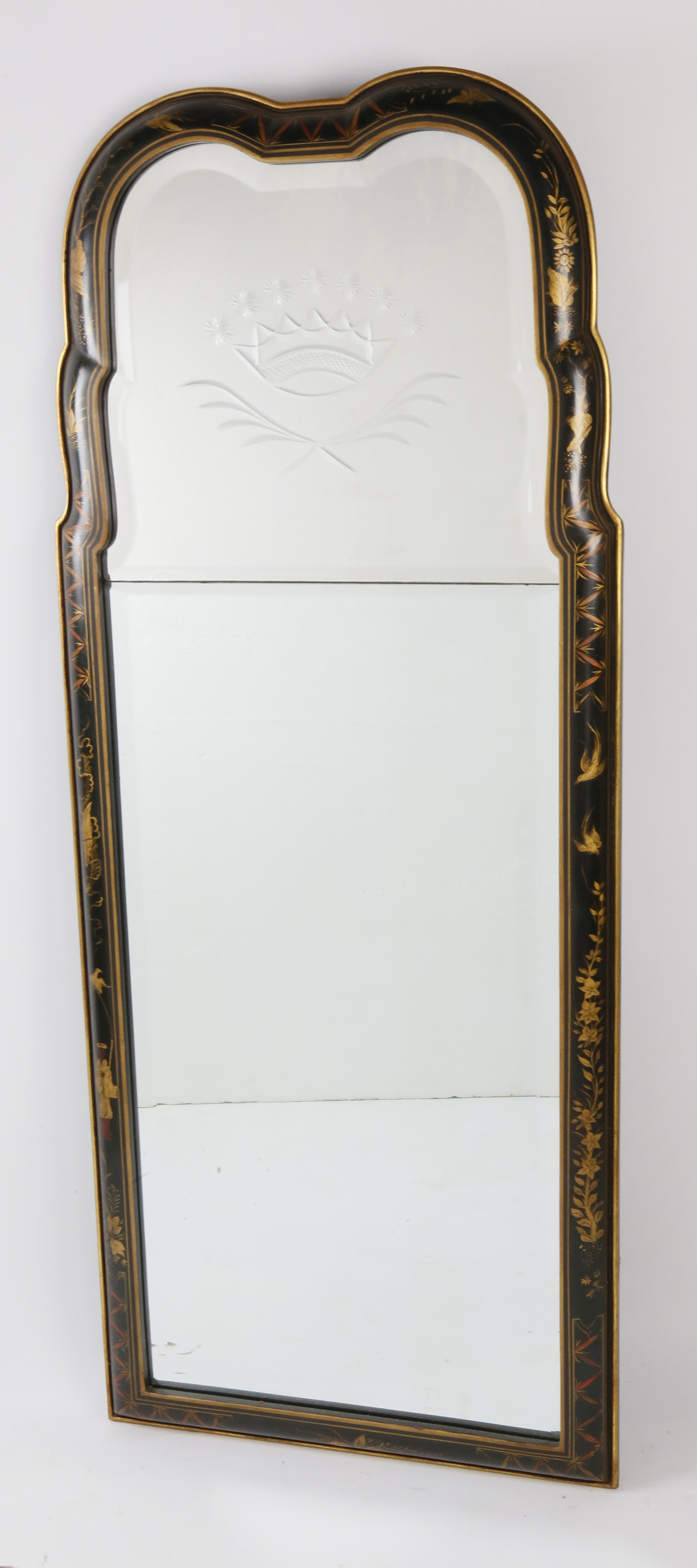 William and Mary Style Chinoiserie Decorated Divided Light Hall Mirror ...