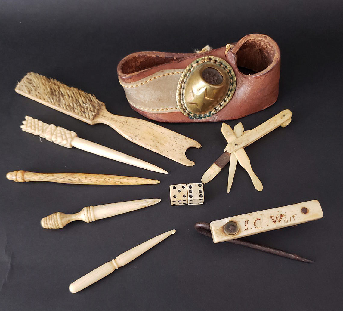 Antique Whale Bone Sailor Tools - Collection of Antique Whale Ivory and ...